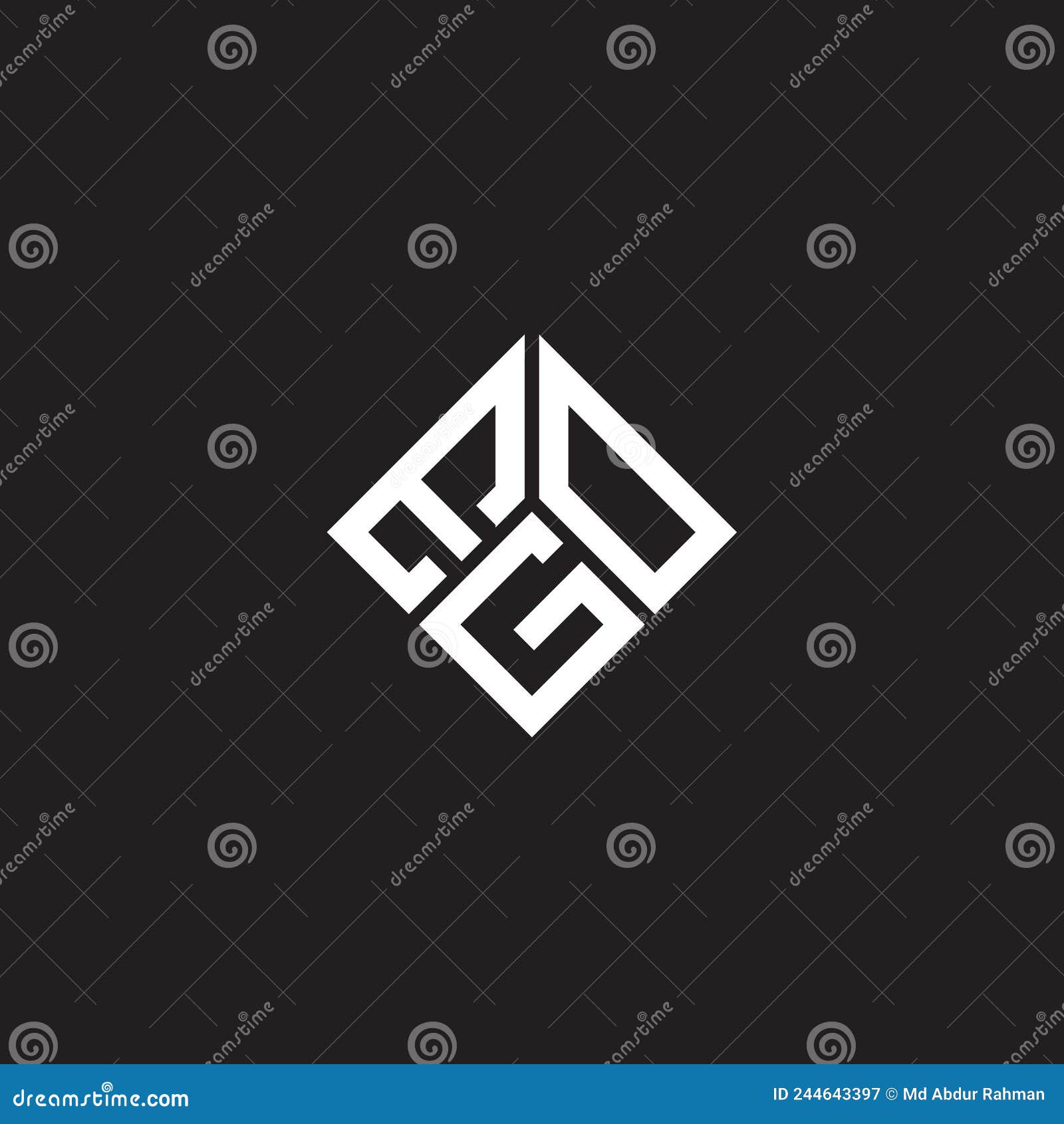 EGO Letter Logo Design on Black Background. EGO Creative Initials ...