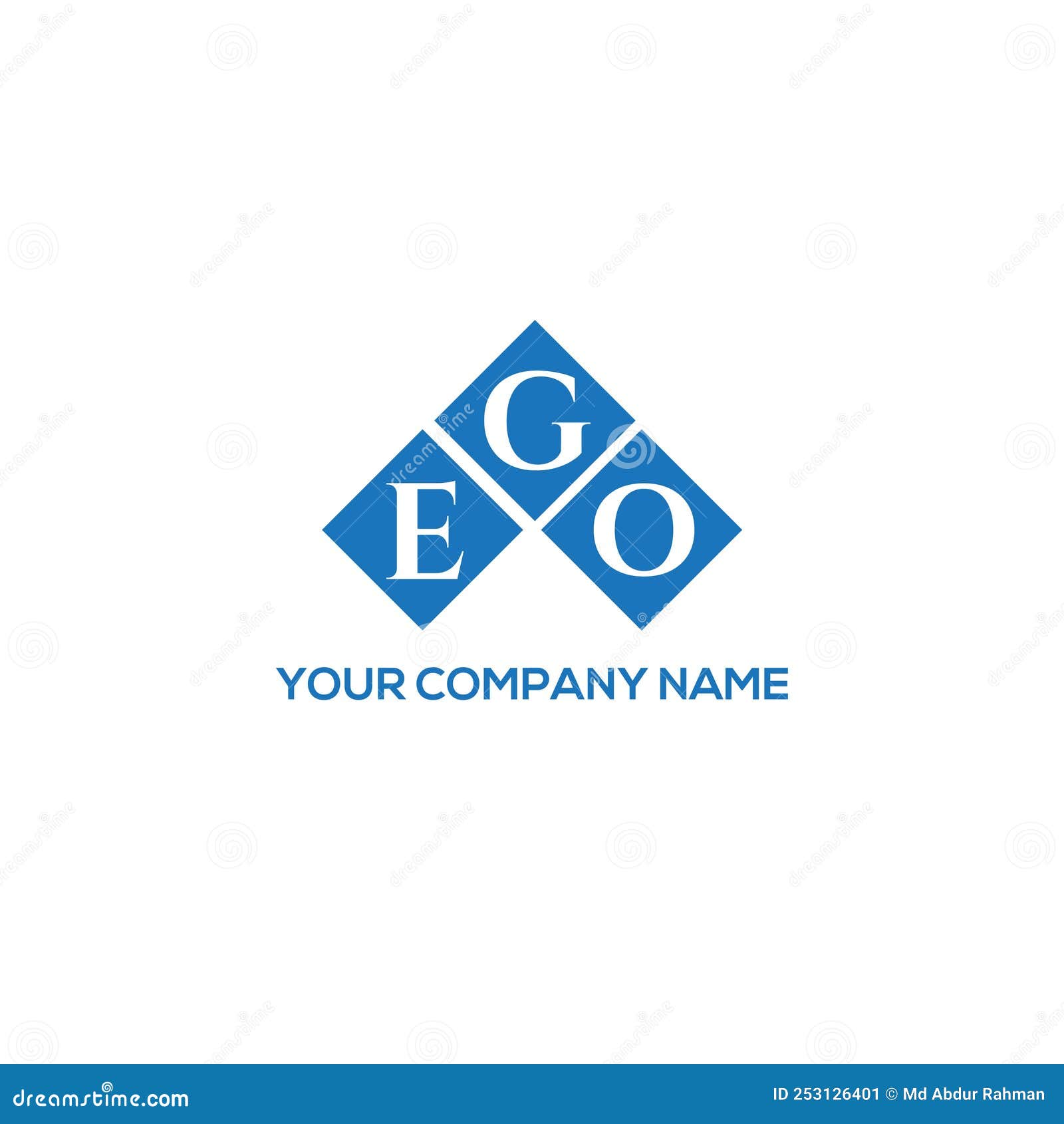 EGO Letter Logo Design on WHITE Background. EGO Creative Initials ...