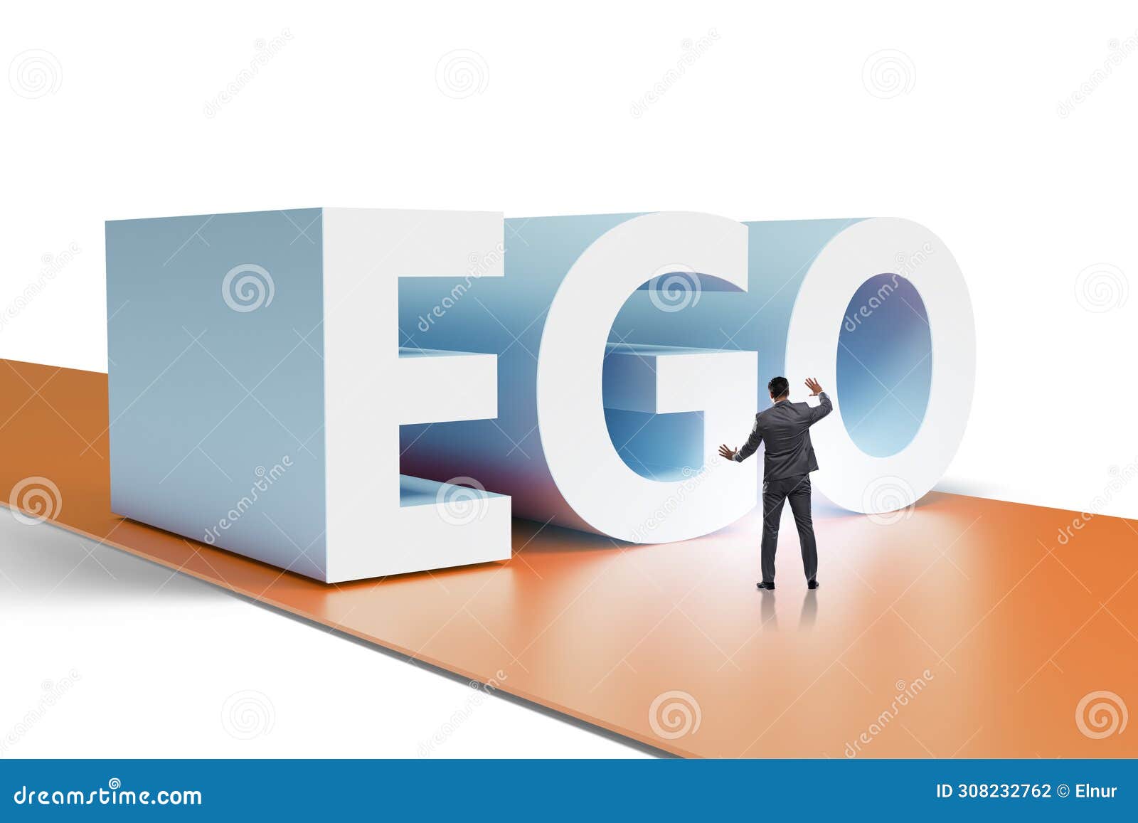 Ego Personality Concept with Businessman Stock Illustration ...