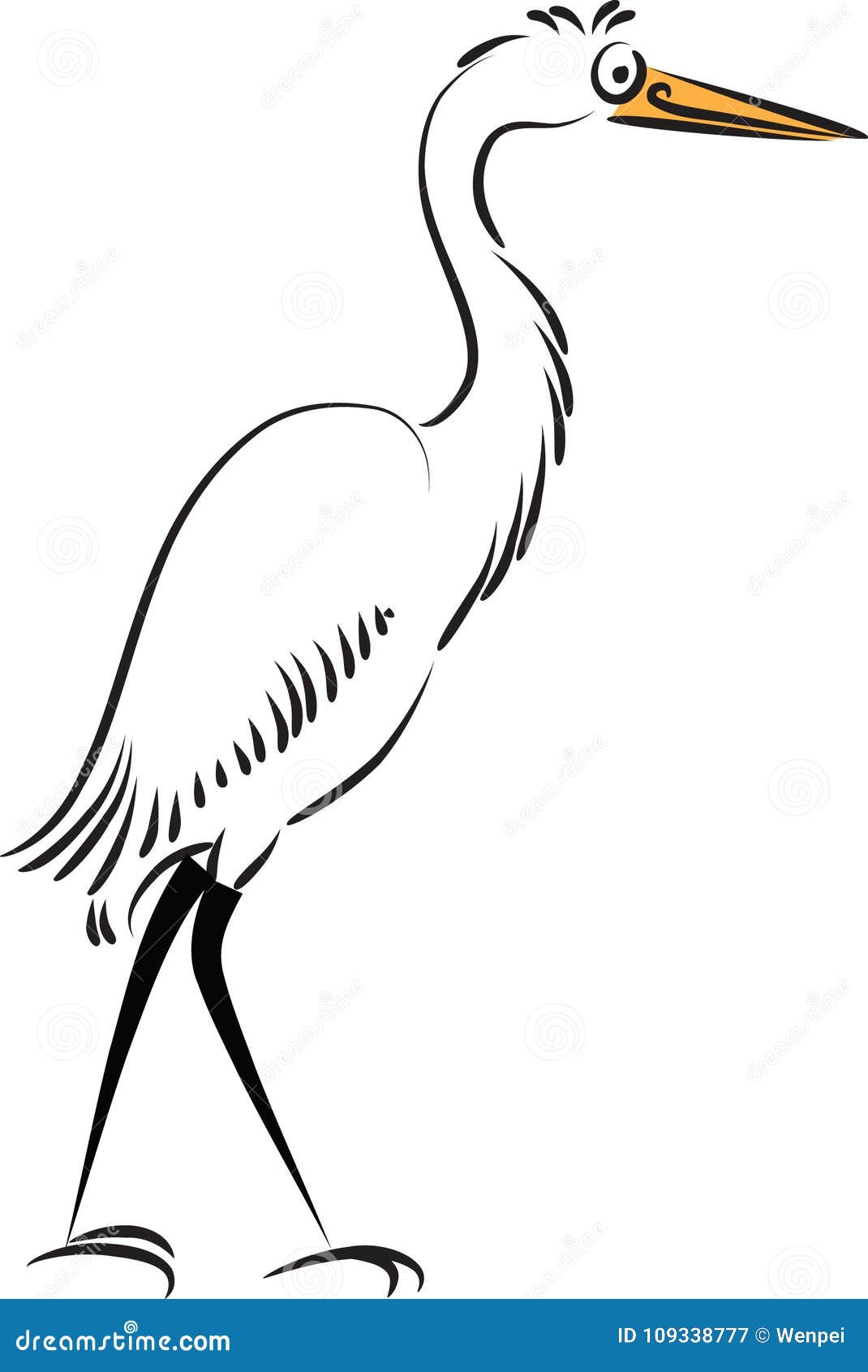 Egret action vector stock illustration. Illustration of egret - 109338777