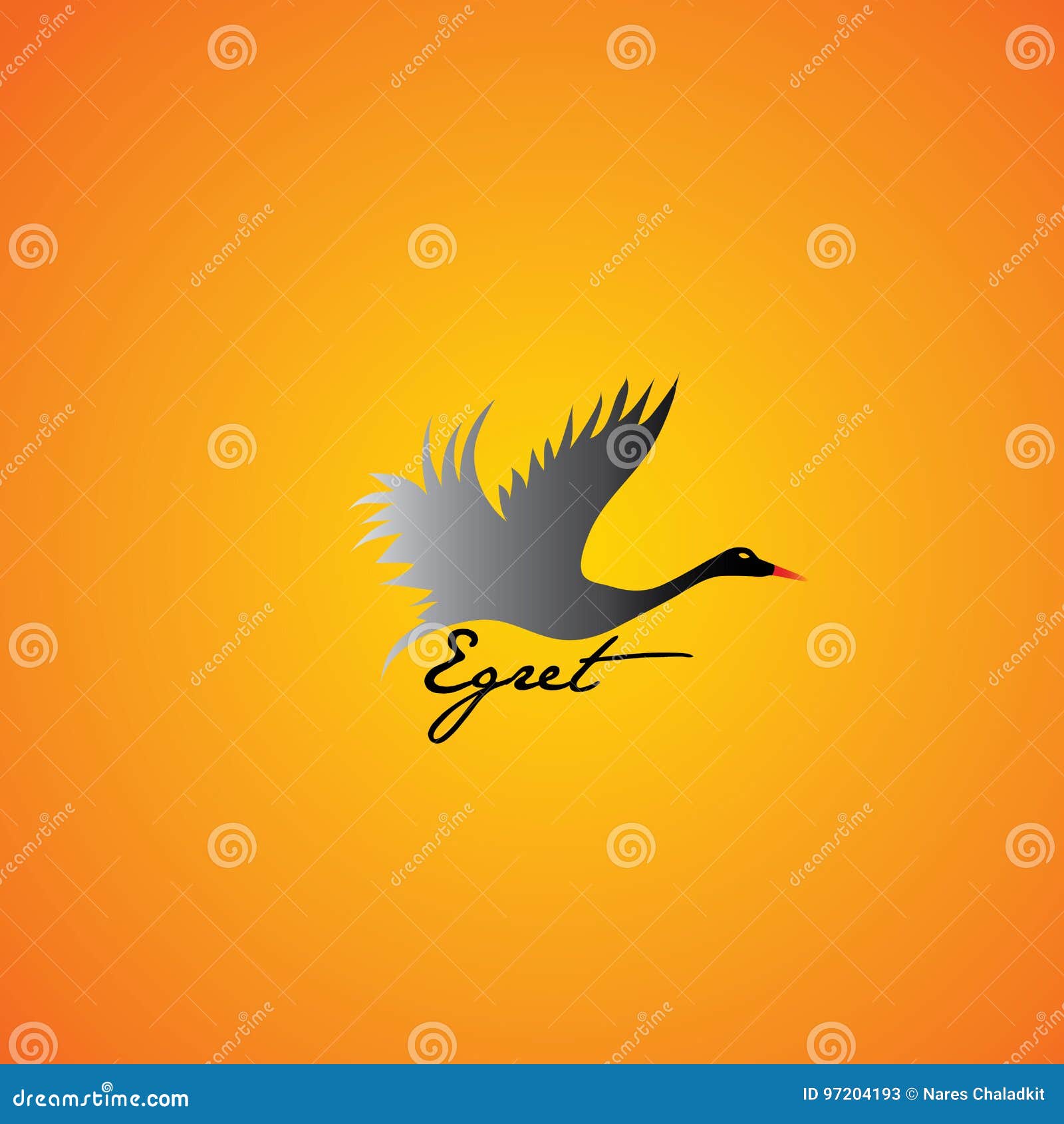 Egret Ideas Design Illustration Graphic Background Stock Illustration ...