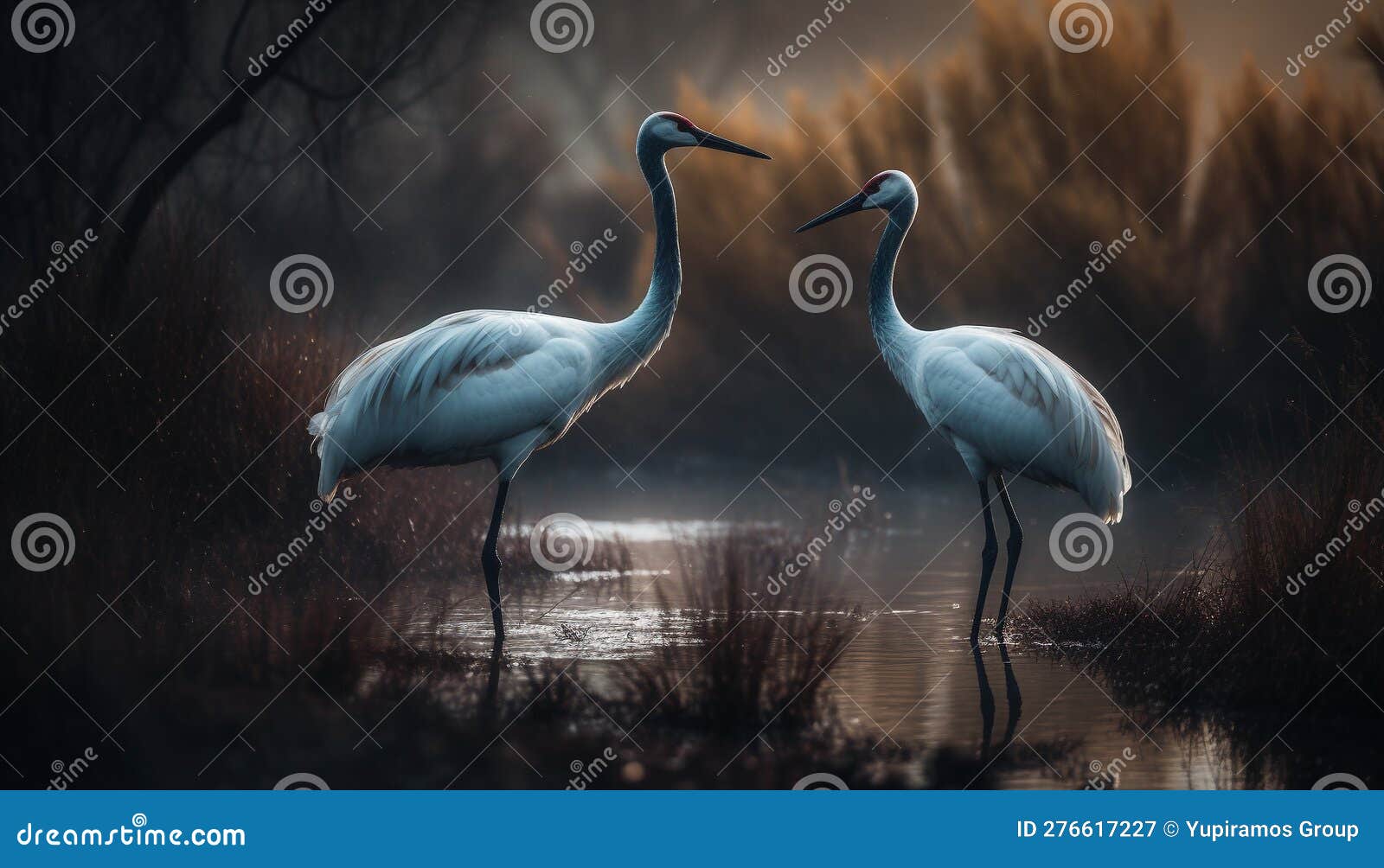 Reflection Full Crust Blood Moon And Silhouette Tree In The Sea And ...