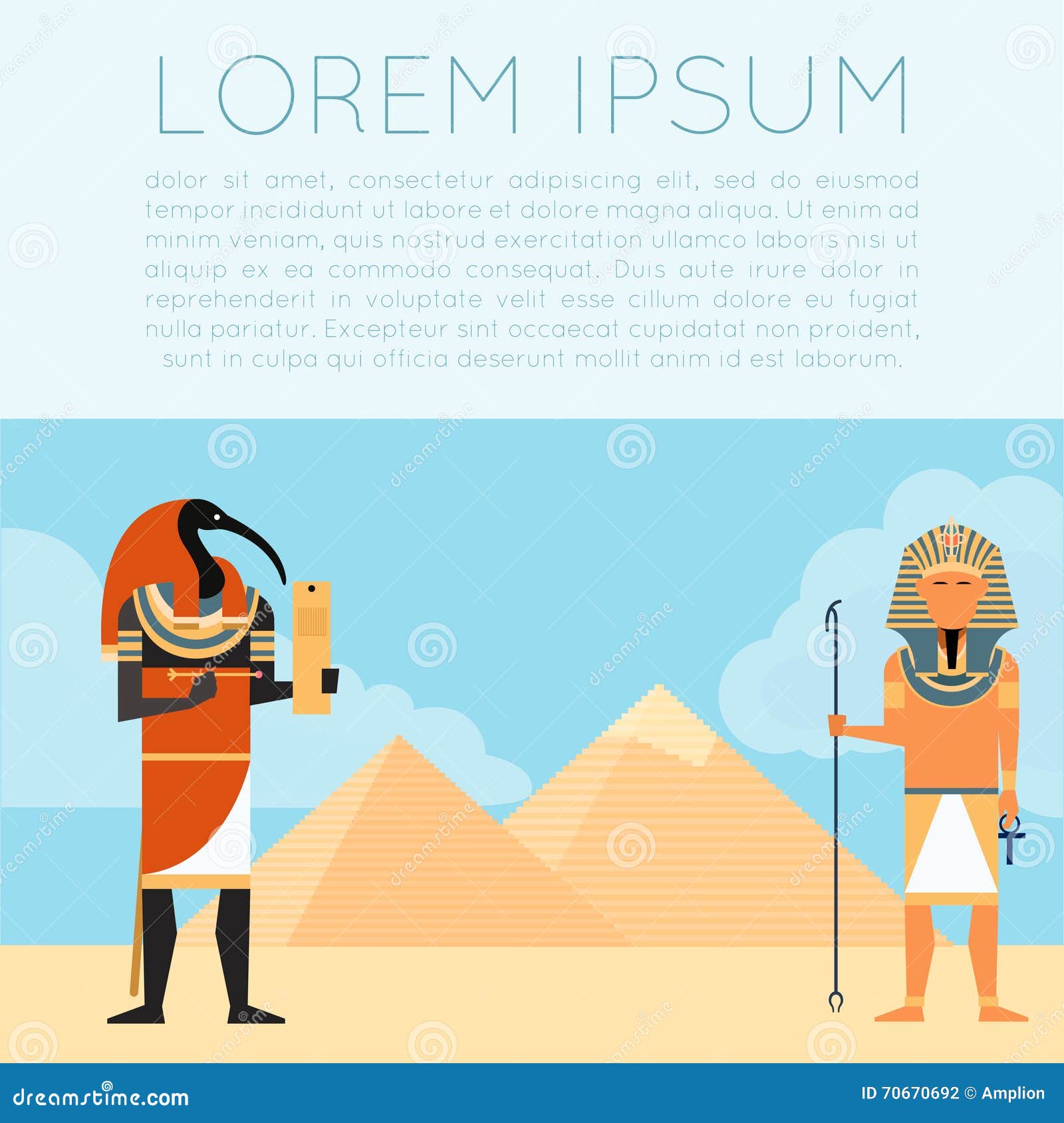 Egypet Thoth banner stock vector. Illustration of horus - 70670692
