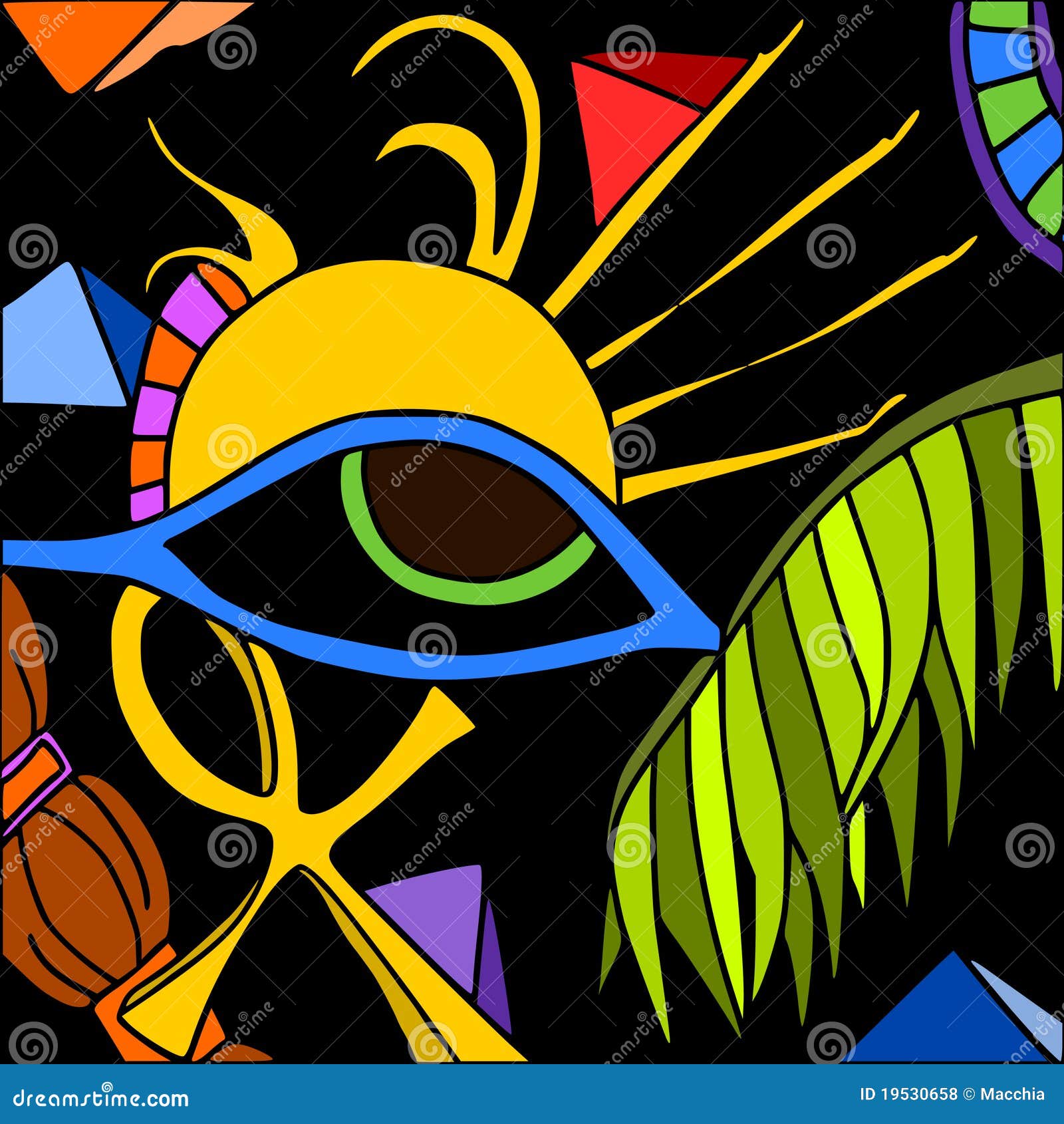 Egypt stock vector. Illustration of life, symbol, postcard - 19530658