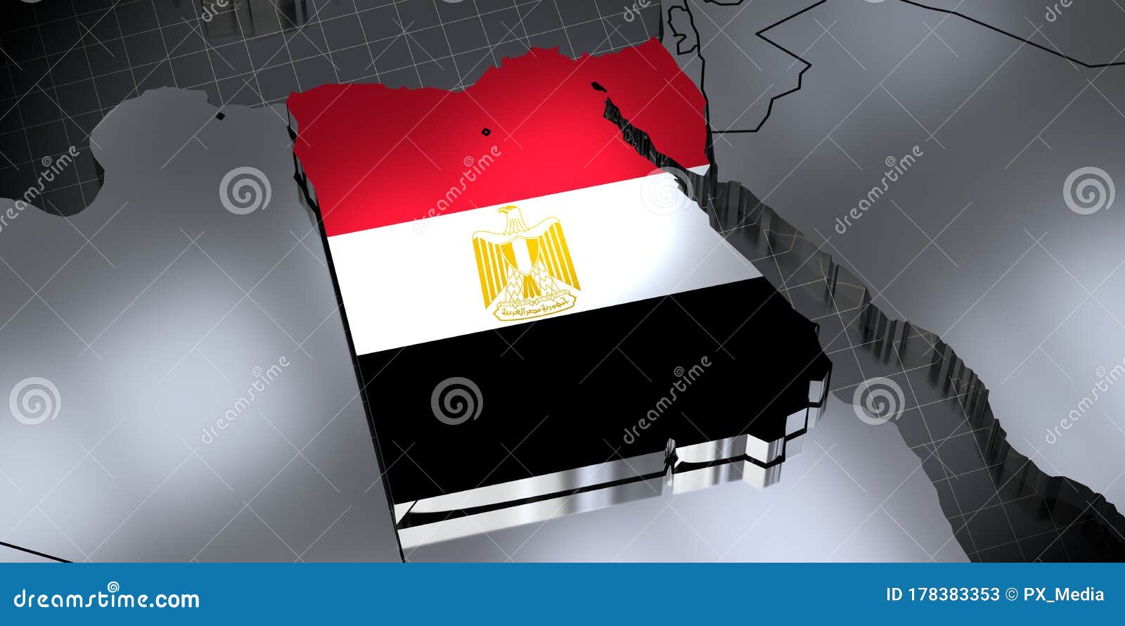 Egypt - borders and flag stock illustration. Illustration of shape ...
