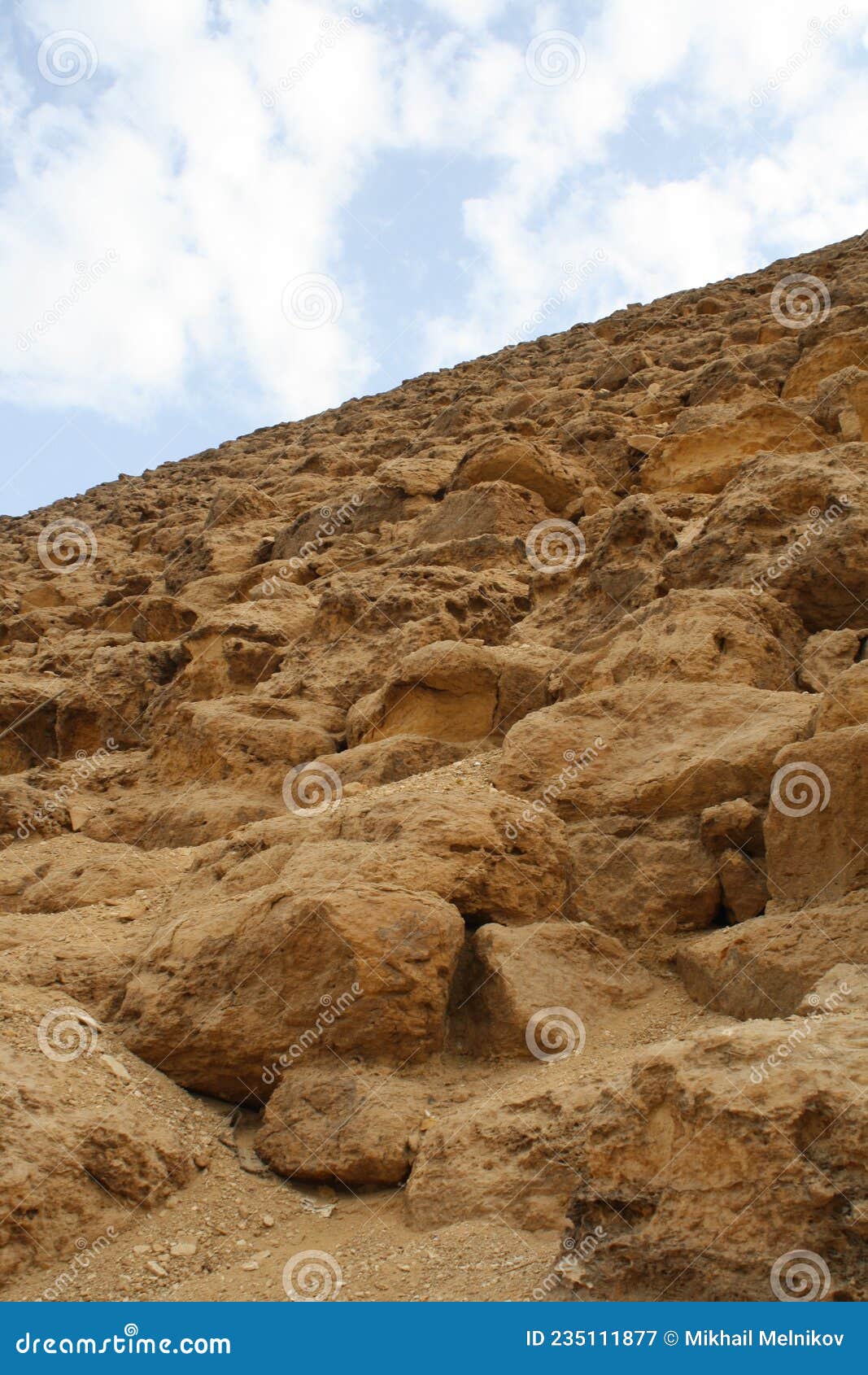Egypt. Bottom View of the Pyramid of Snefru. Stock Image - Image of ...
