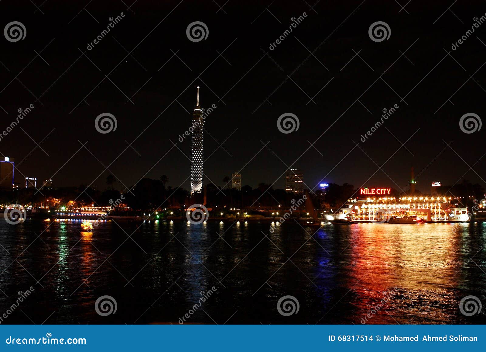 Egypt cairo night view editorial stock image. Image of landmark - 68317514