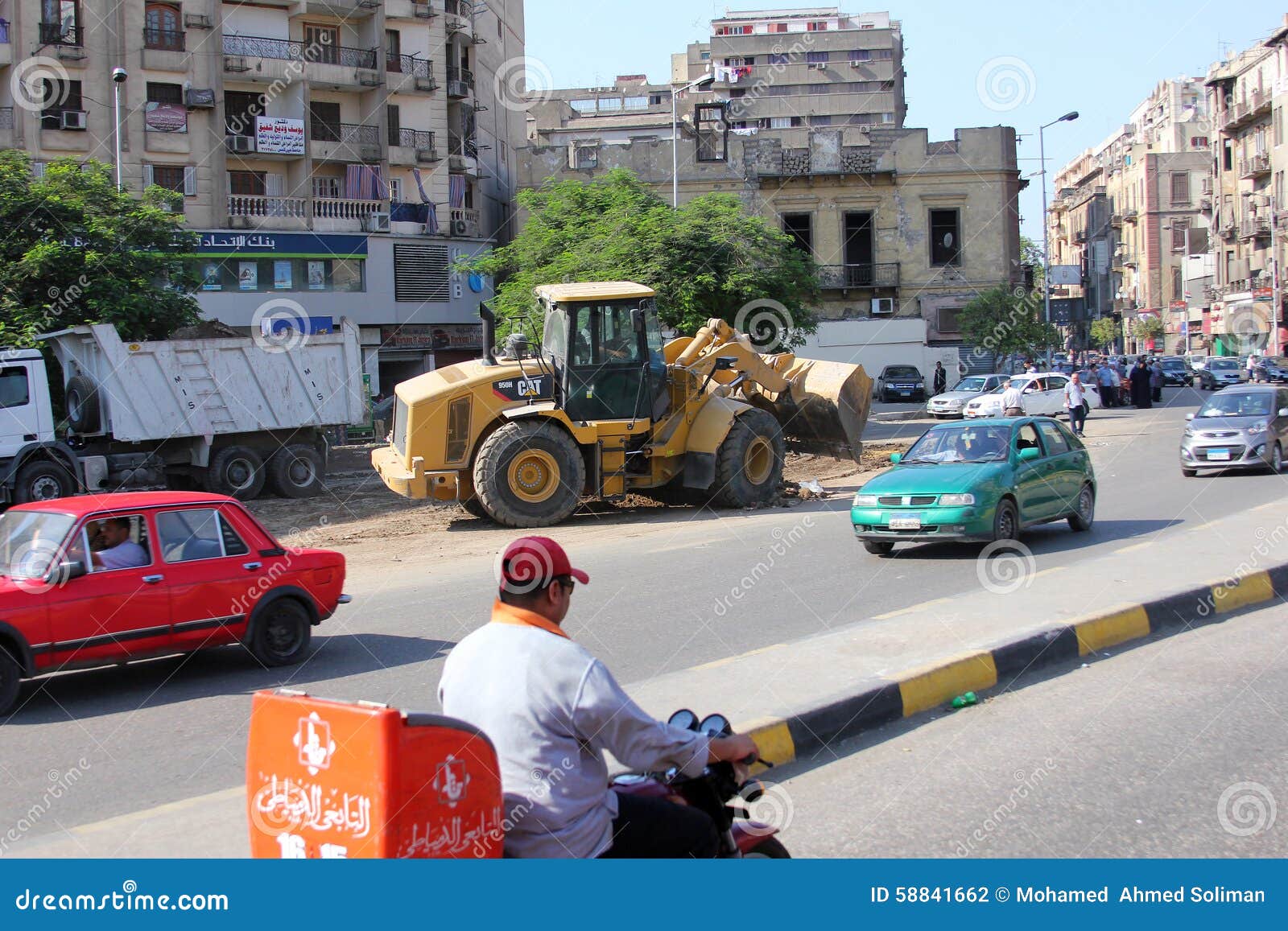 Egypt cairo street view editorial photography. Image of hour - 58841662