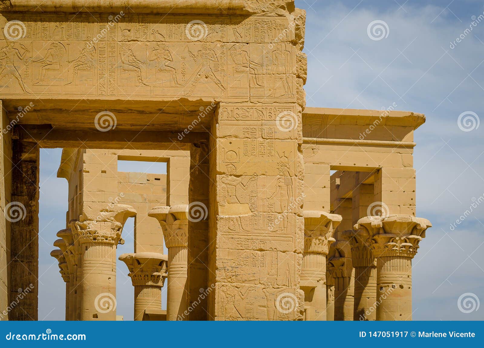 Columns in Kiosk of Trajan. Temple of Philae Editorial Photography ...