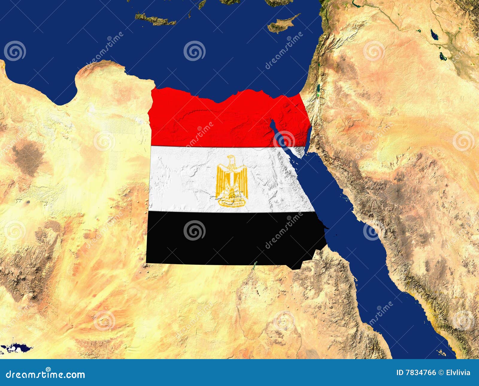 Egypt with the Countries Flag Covering Stock Illustration ...