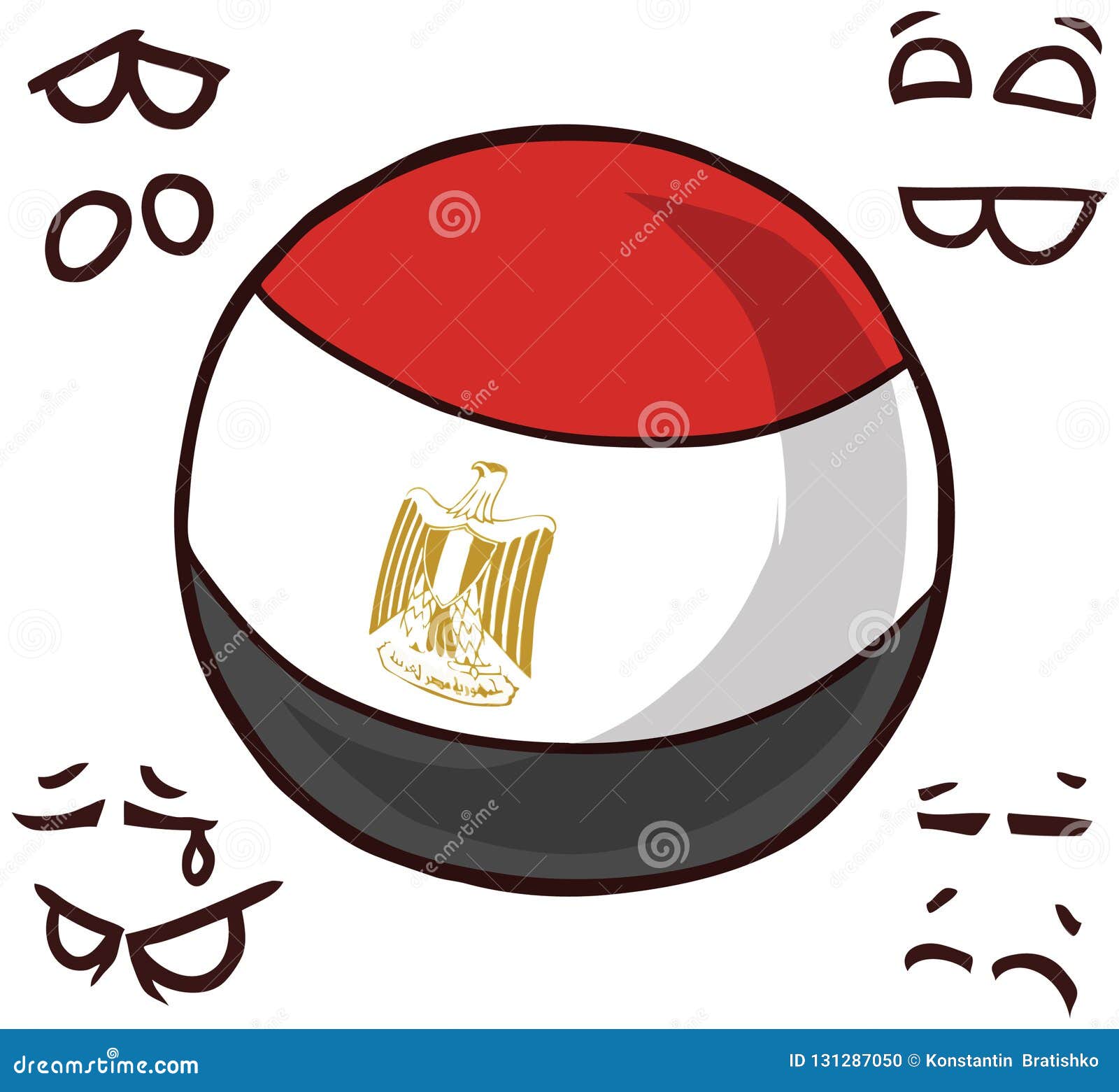 Egypt country ball stock illustration. Illustration of happy - 131287050