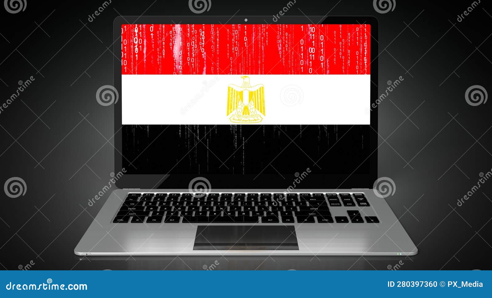 Egypt - Country Flag and Binary Code on Laptop Screen Stock ...