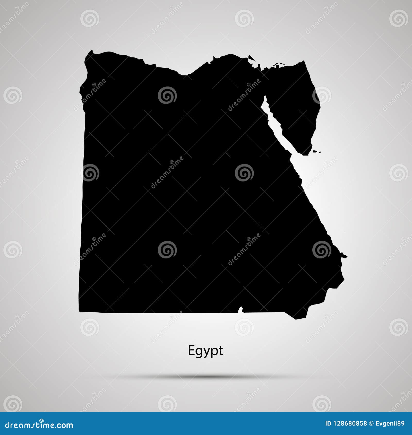 Egypt Country Map. Black Silhouette And Outline Isolated On White ...