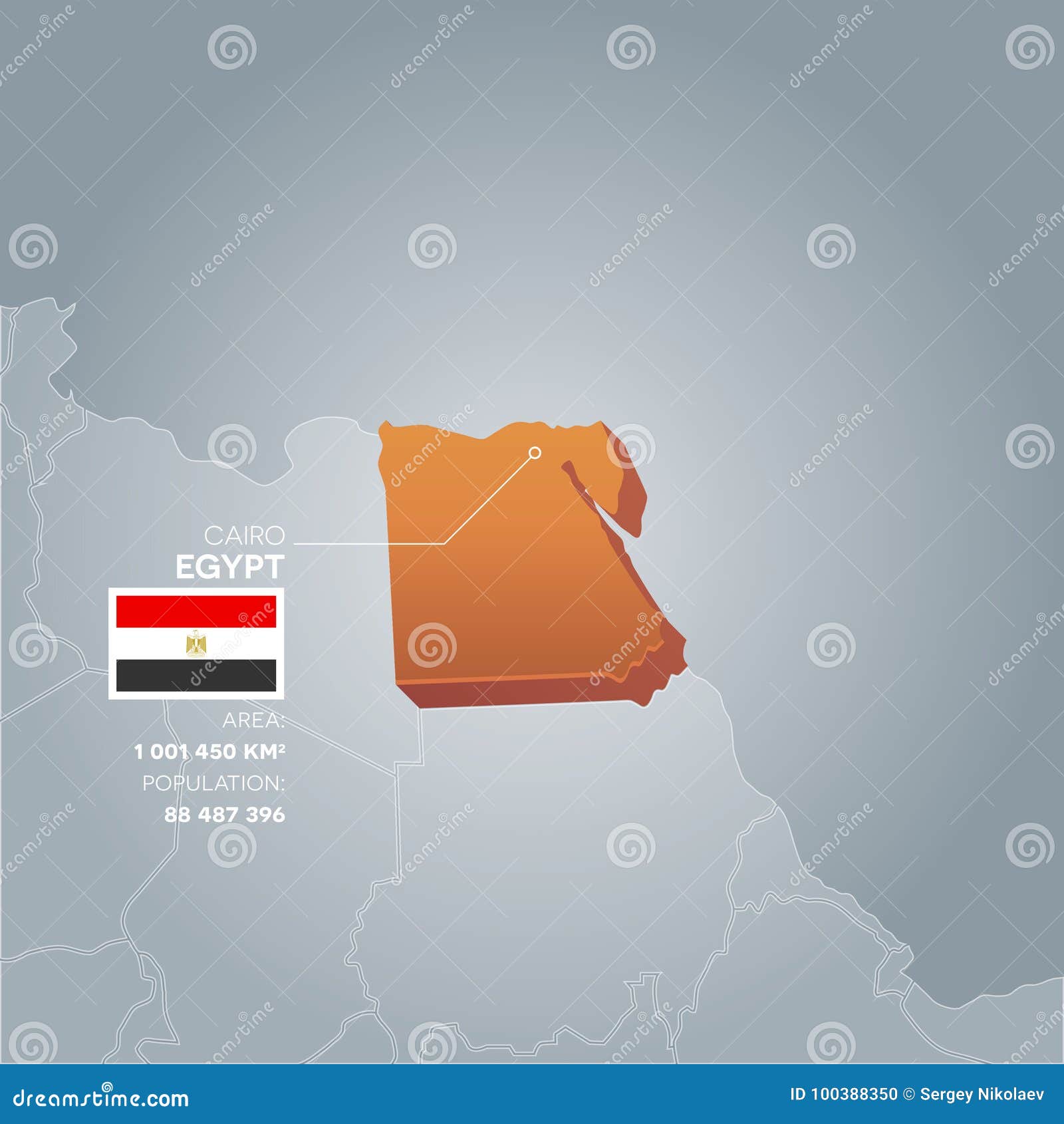 Egypt information map. stock vector. Illustration of world - 100388350