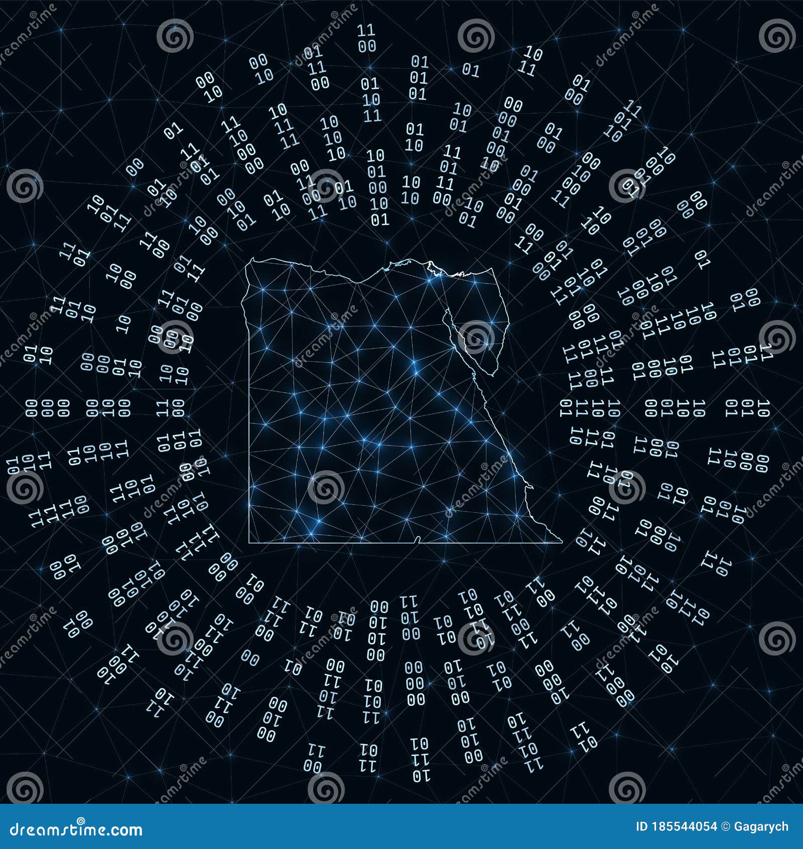 Egypt digital map. stock vector. Illustration of communication - 185544054