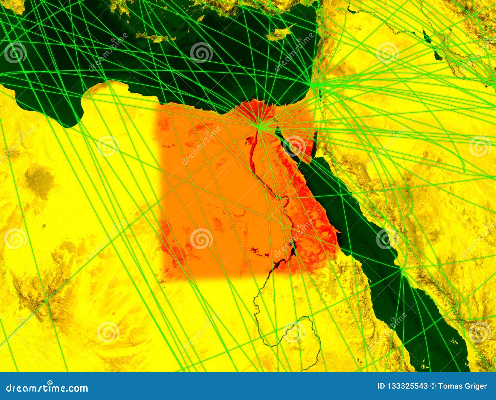 Egypt on digital map stock illustration. Illustration of world - 133325543