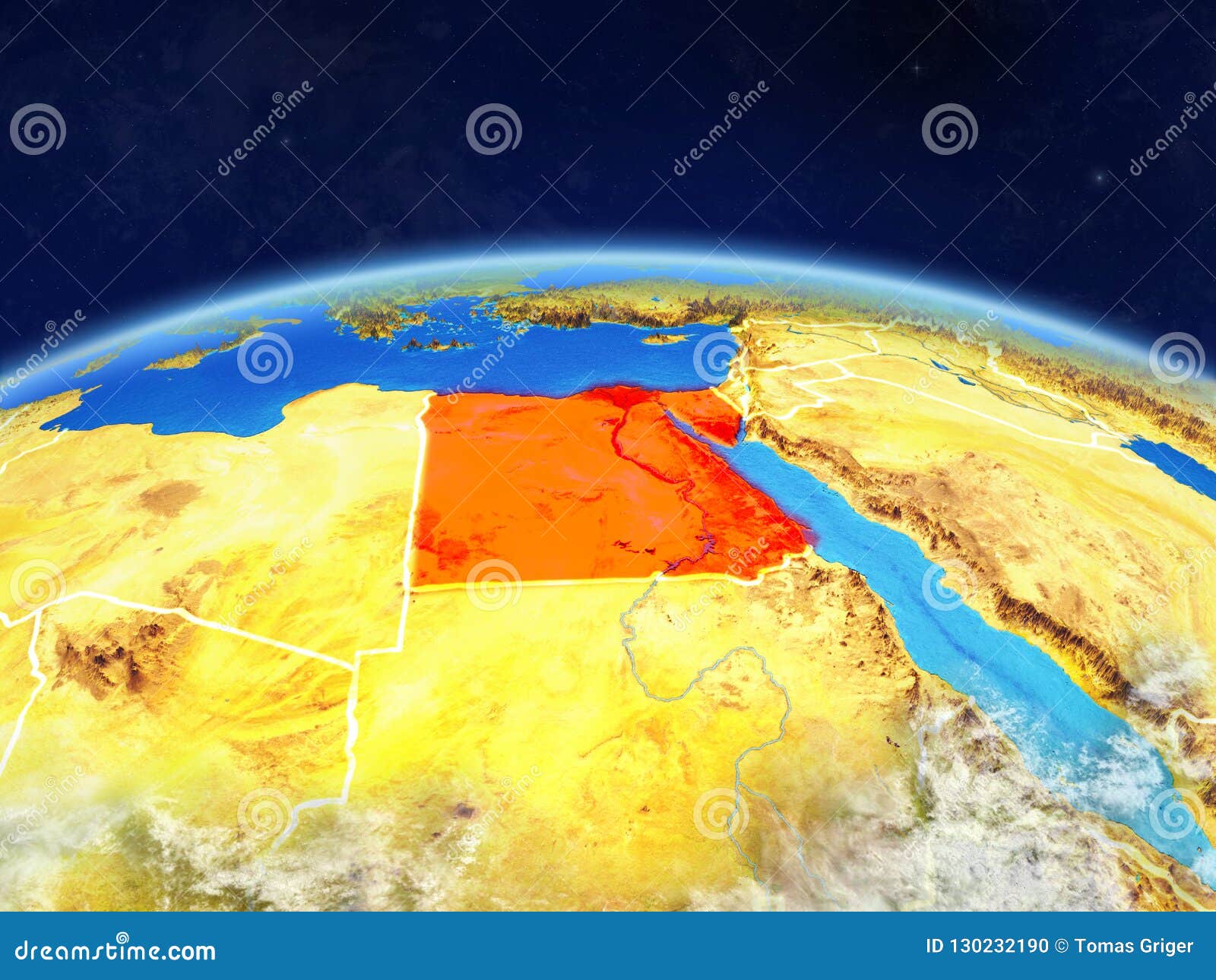 Egypt on Earth from space stock photo. Image of country - 130232190