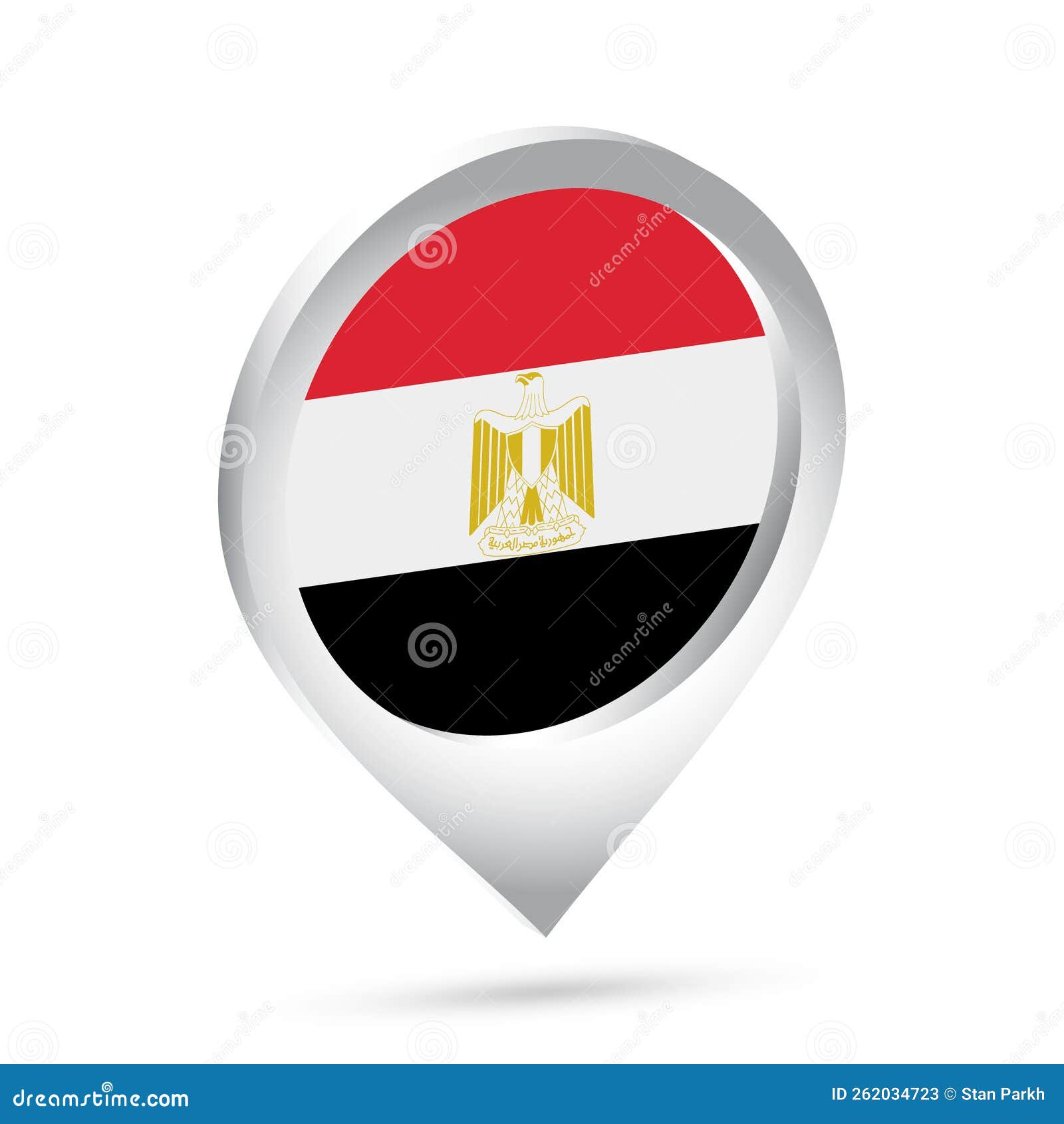 Egypt flag 3d pin icon stock vector. Illustration of destination ...