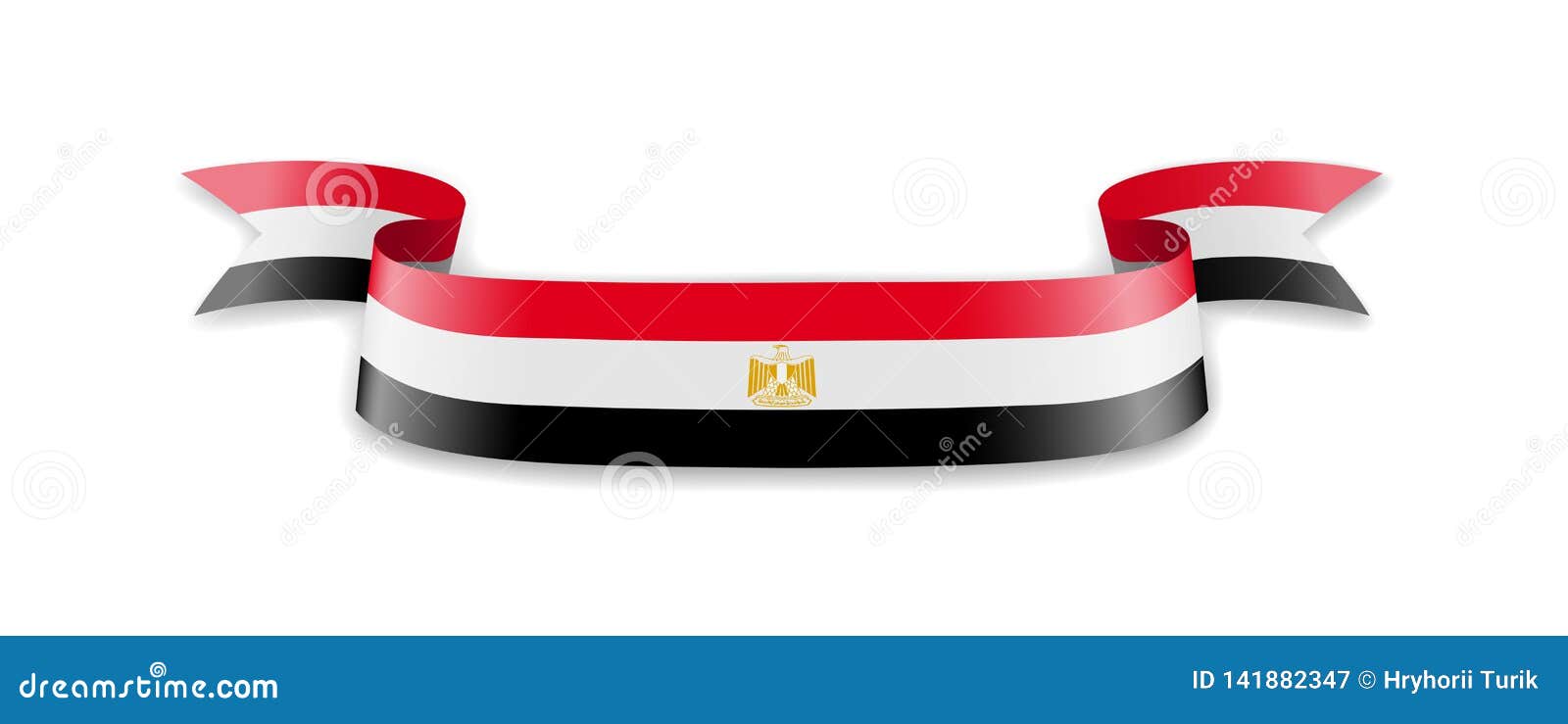 Egypt Flag in the Form of Wave Ribbon Stock Illustration - Illustration ...