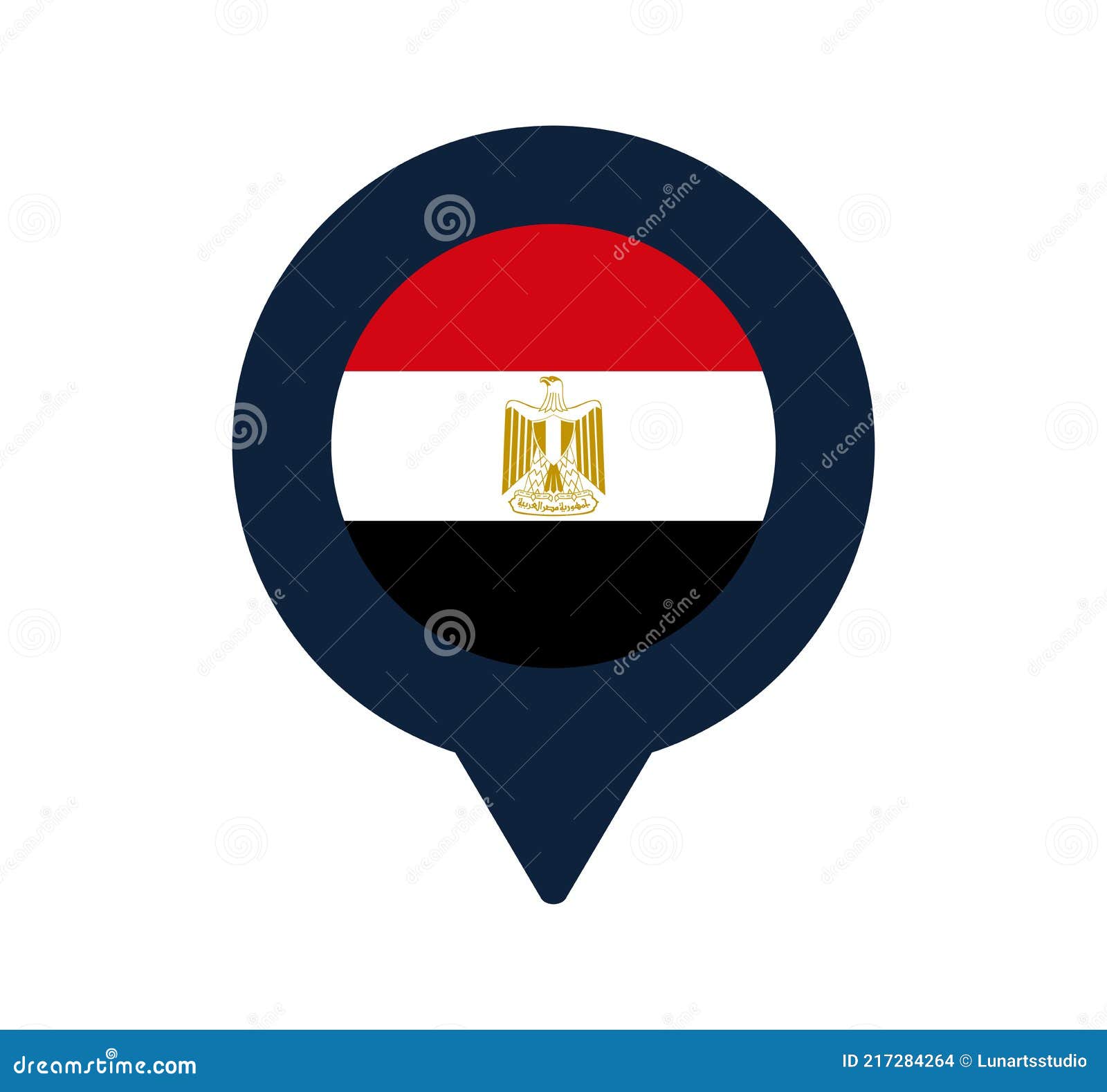 Egypt Flag and Map Pointer Icon. National Flag Location Icon Vector ...