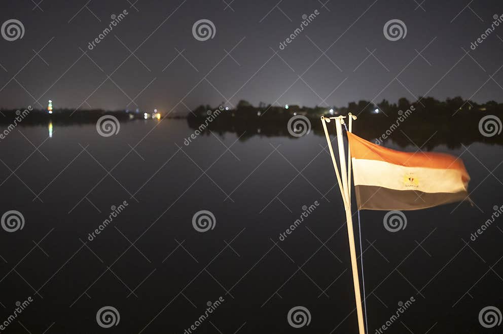 Egypt flag, with the Nile stock image. Image of travel - 311483031