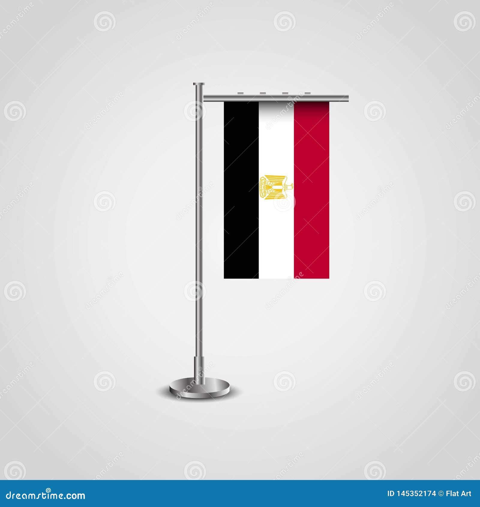 Egypt Flag Pole stock vector. Illustration of national - 145352174