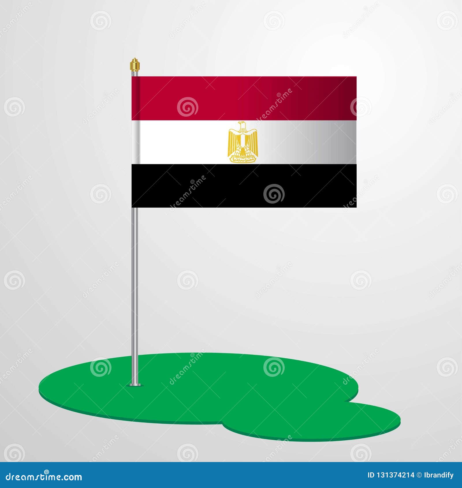 Egypt Flag Pole stock vector. Illustration of east, object - 131374214