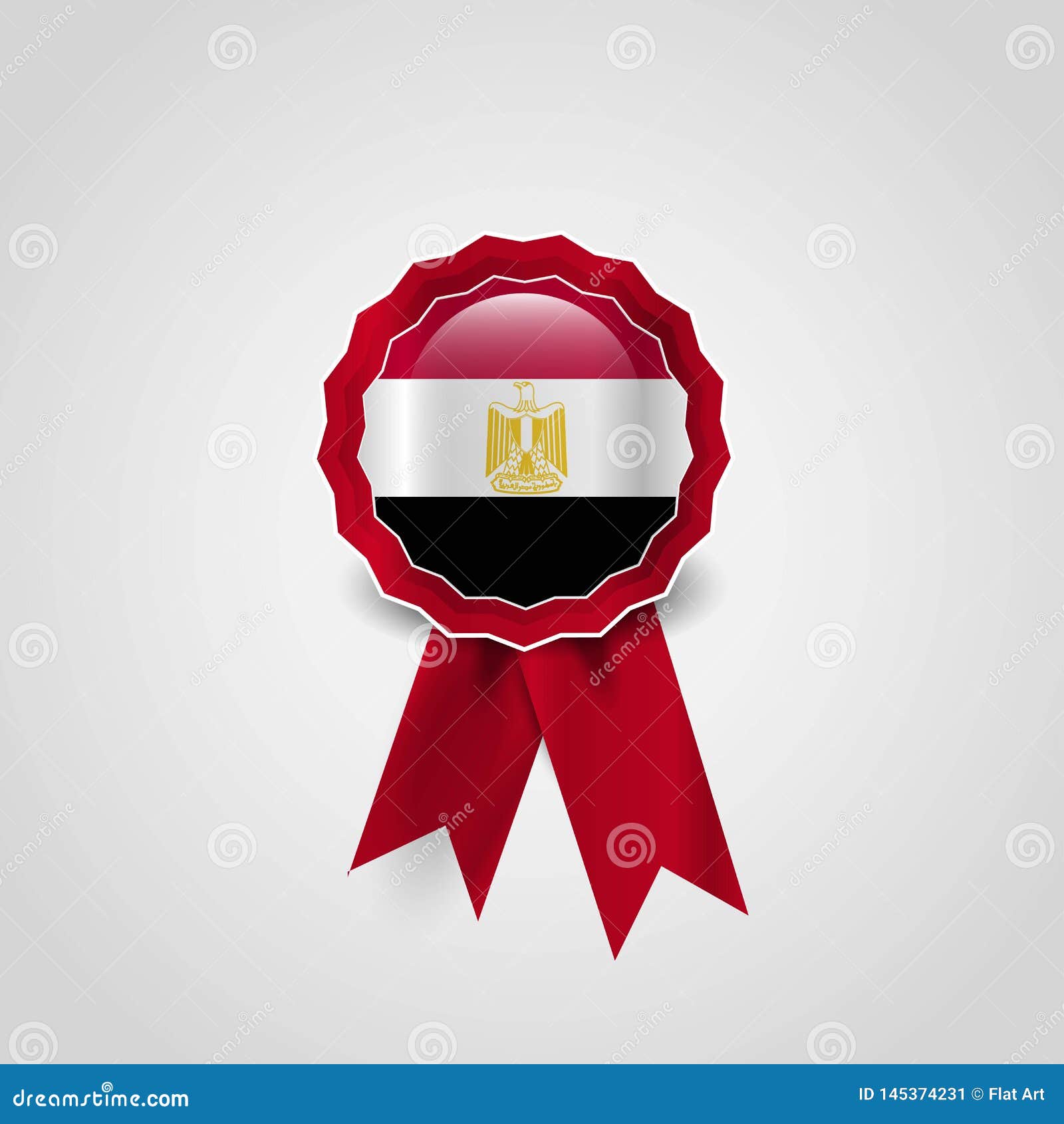Egypt Flag Ribbon Banner Badge Stock Vector - Illustration of egypt ...