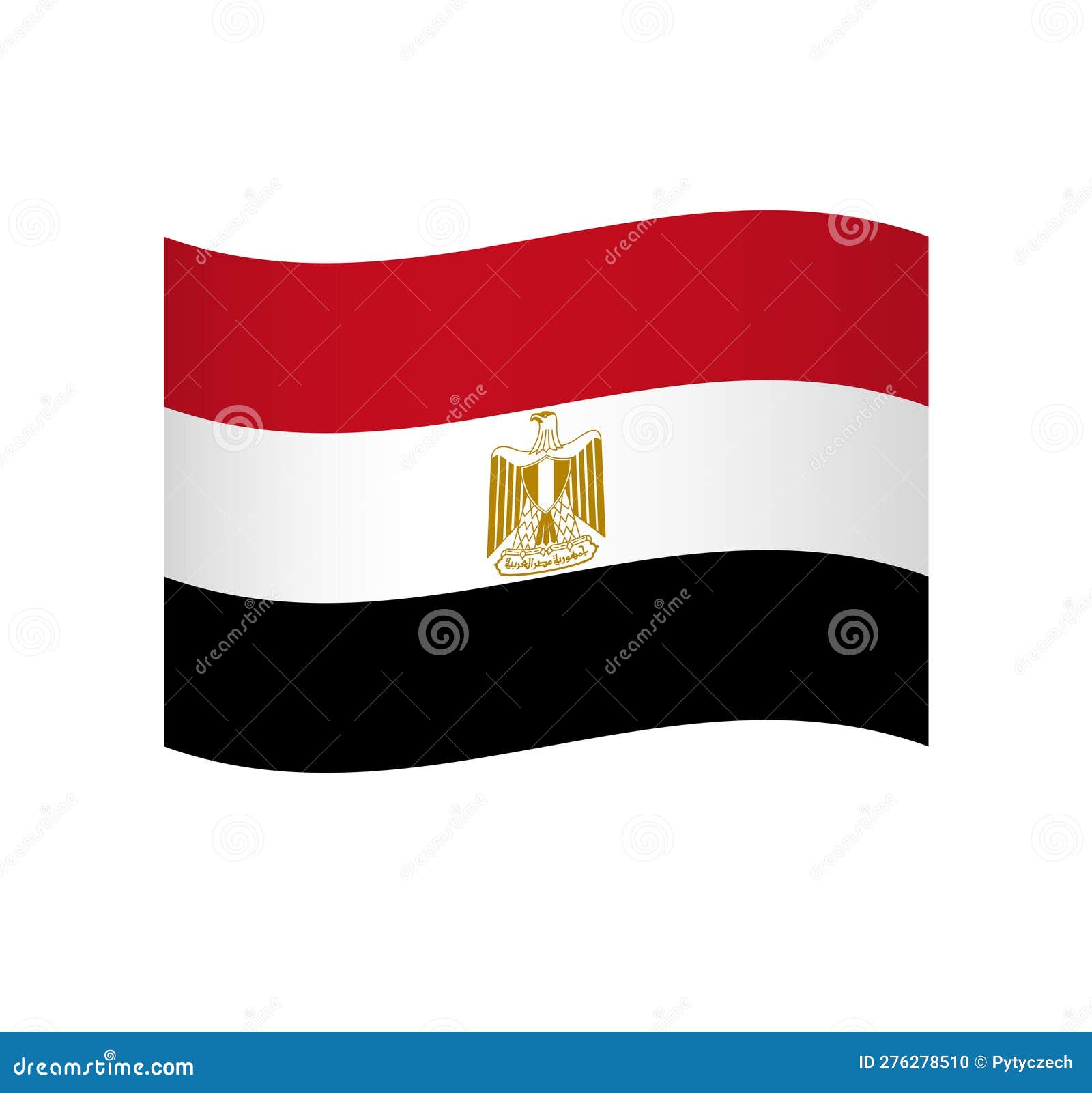 Wavy vector flag of Egypt stock vector. Illustration of graphic - 276278510