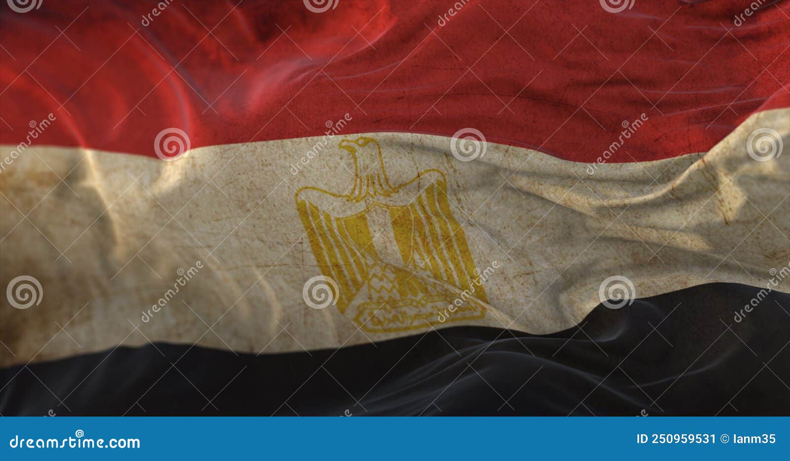 Old Egypt Flag Waving at Wind Stock Illustration - Illustration of ...