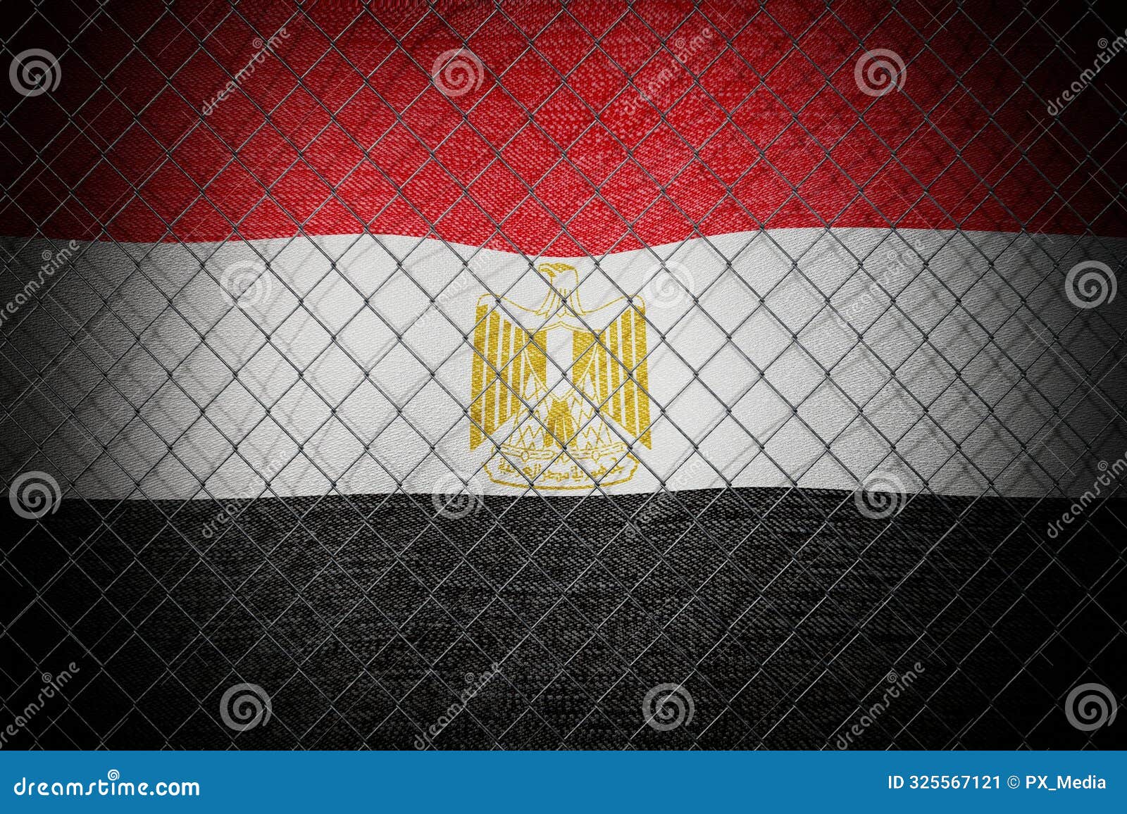 Egypt Flag and Wire Mesh Fence Stock Illustration - Illustration of ...