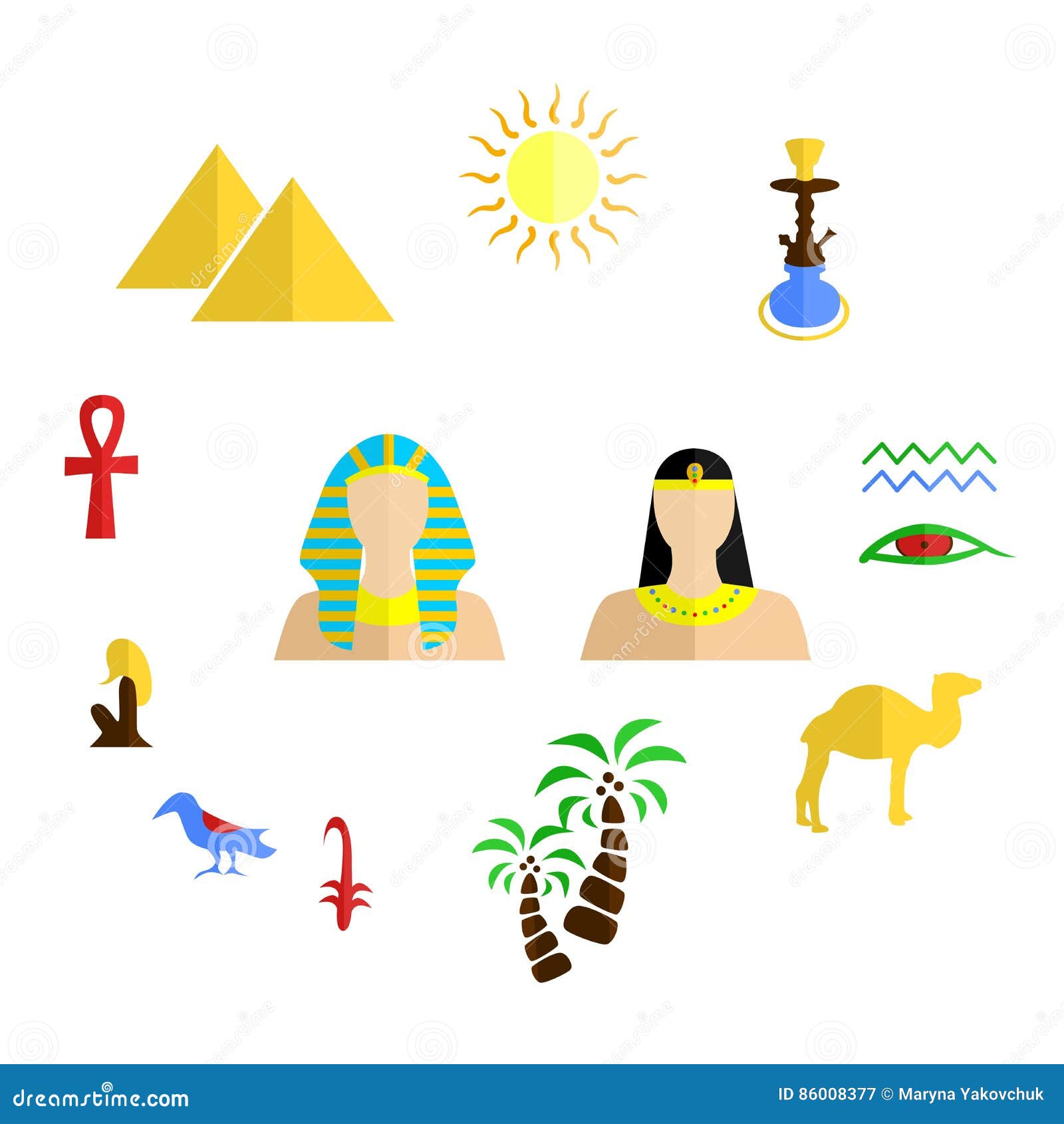 Egypt flat design stock vector. Illustration of pyramids - 86008377