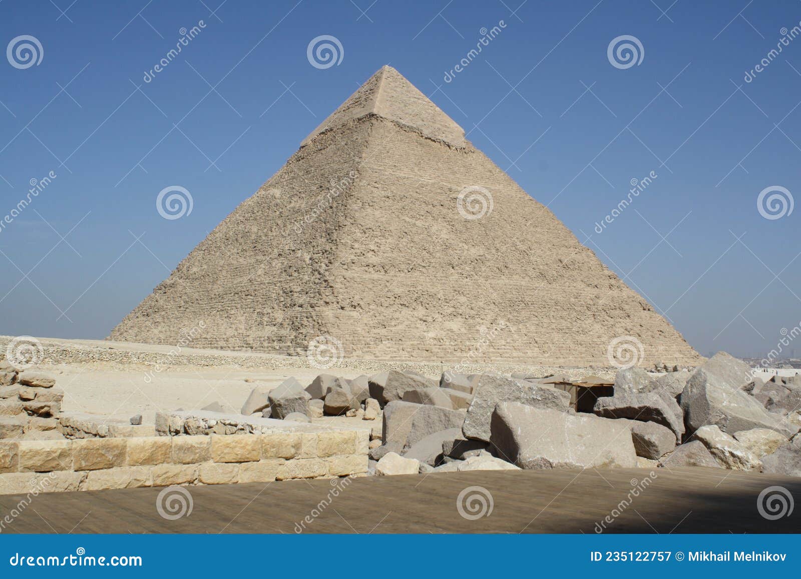 Egypt, Giza. the Pyramid of Pharaoh Khafren. Stock Image - Image of ...