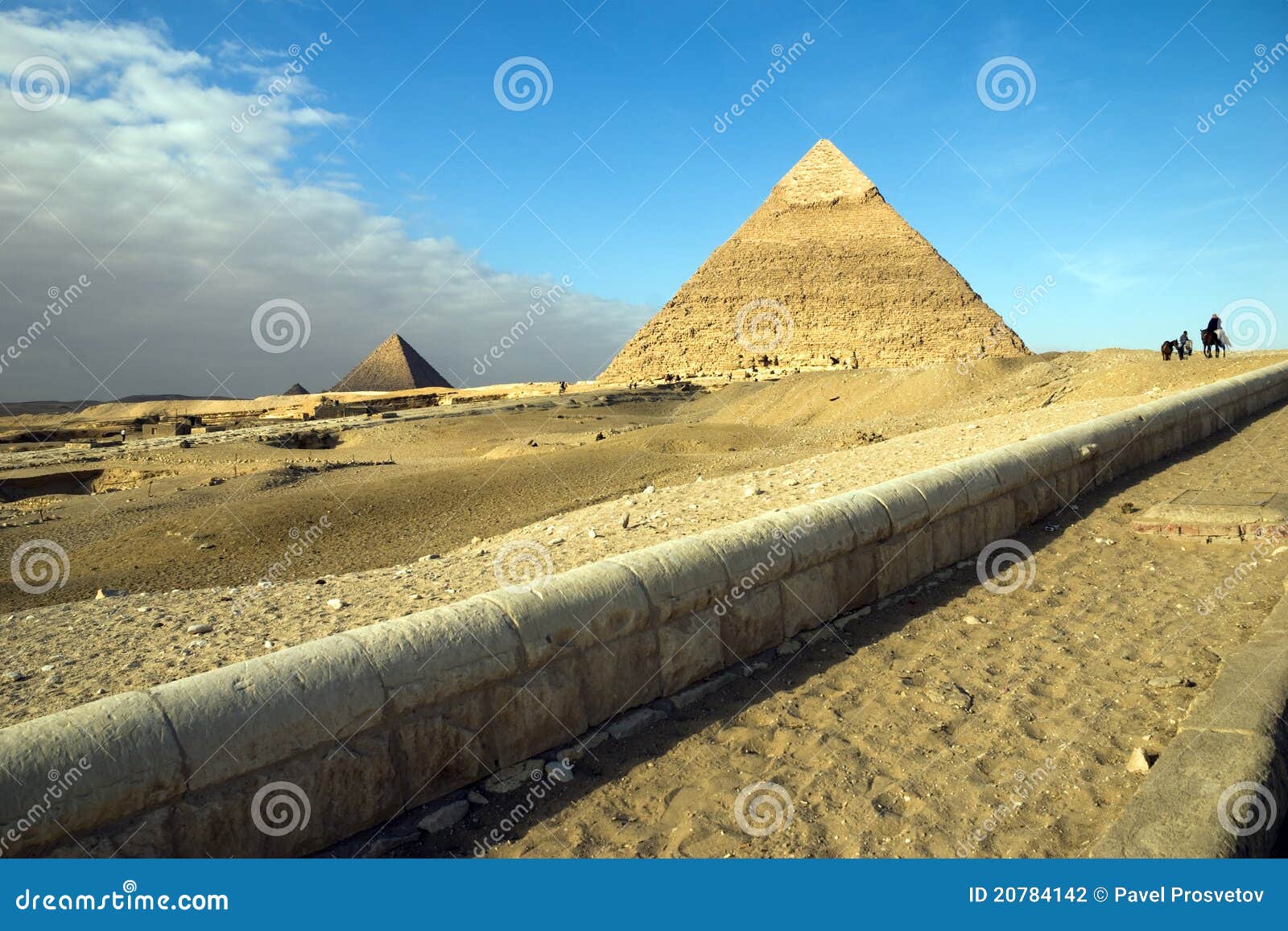 Egypt. Giza. View of the Pyramids. Stock Photo - Image of asia, horizon ...