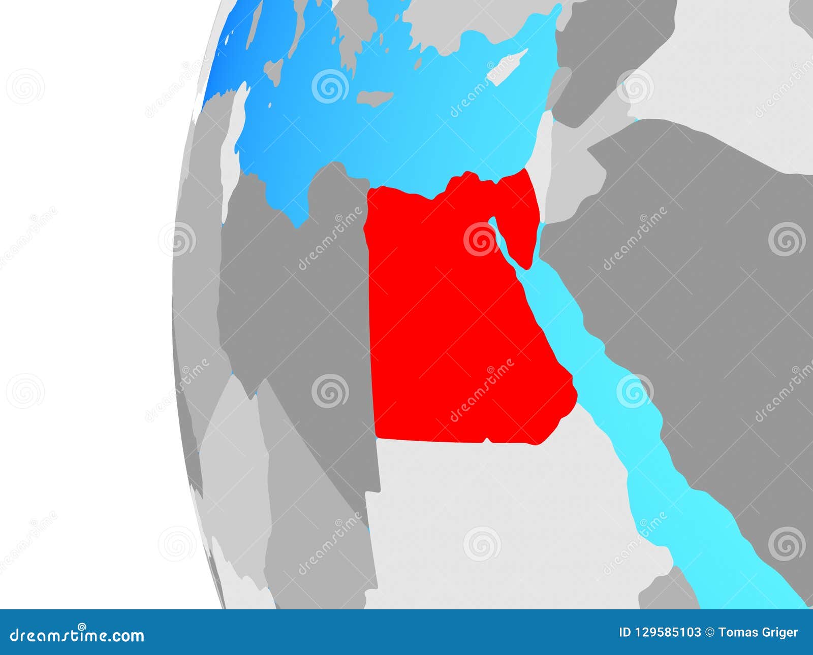 Egypt on globe stock illustration. Illustration of render - 129585103