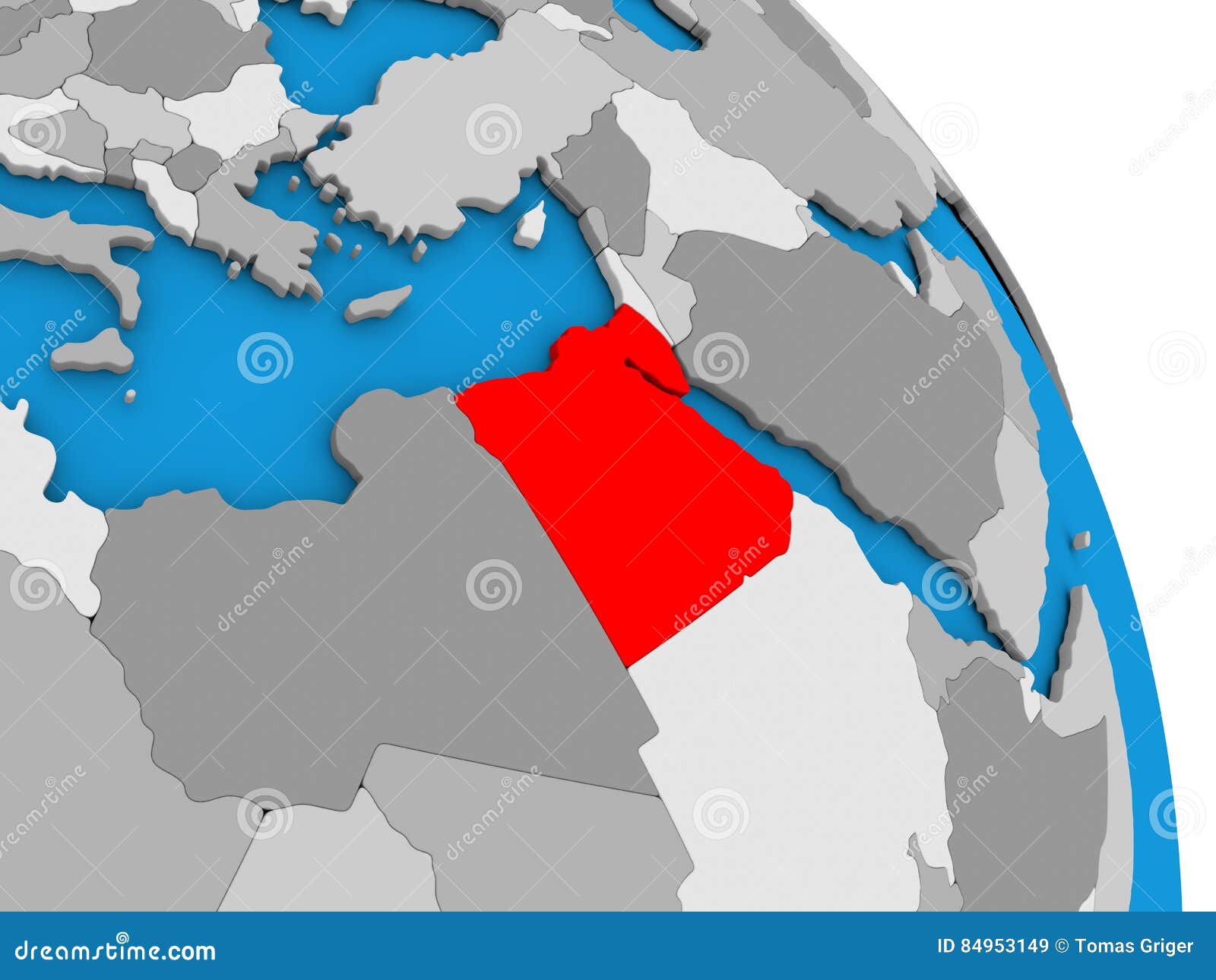 Egypt on globe stock illustration. Illustration of country - 84953149