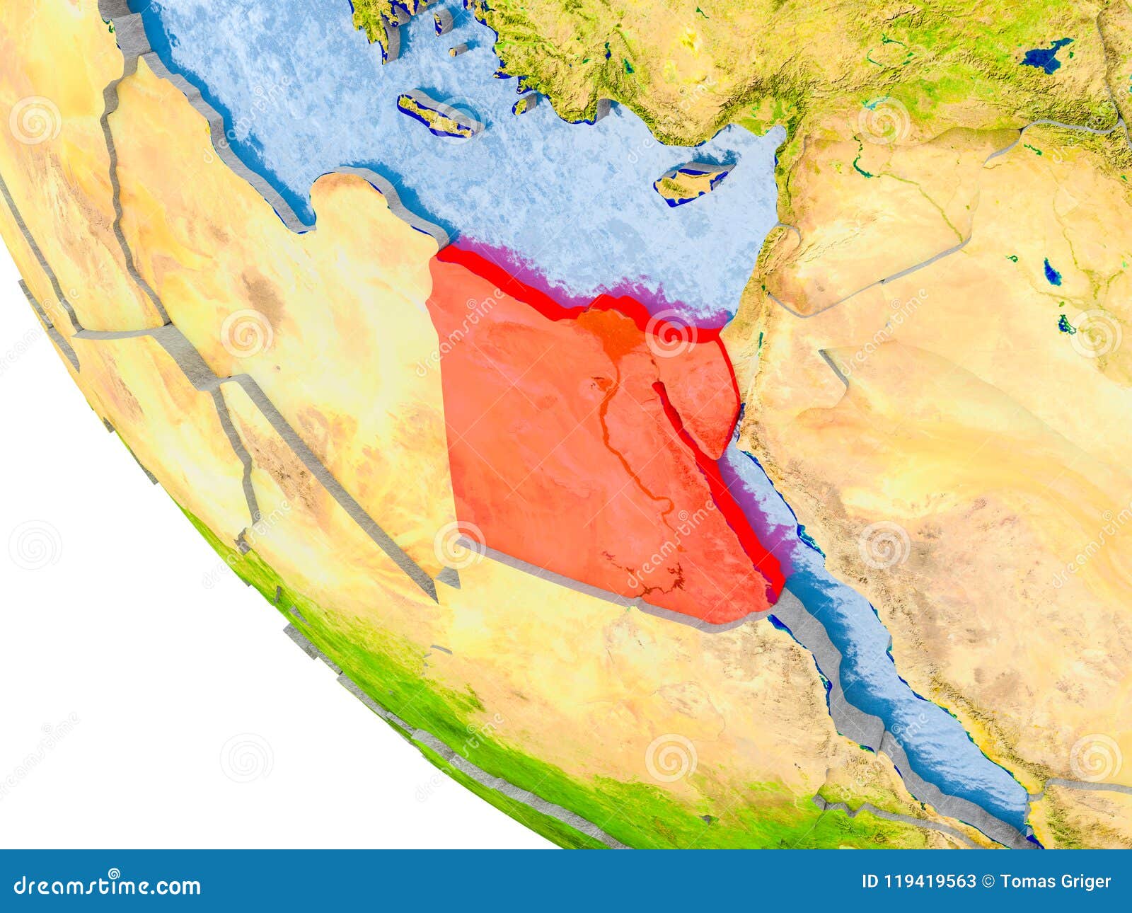 Egypt on globe stock illustration. Illustration of geography - 119419563