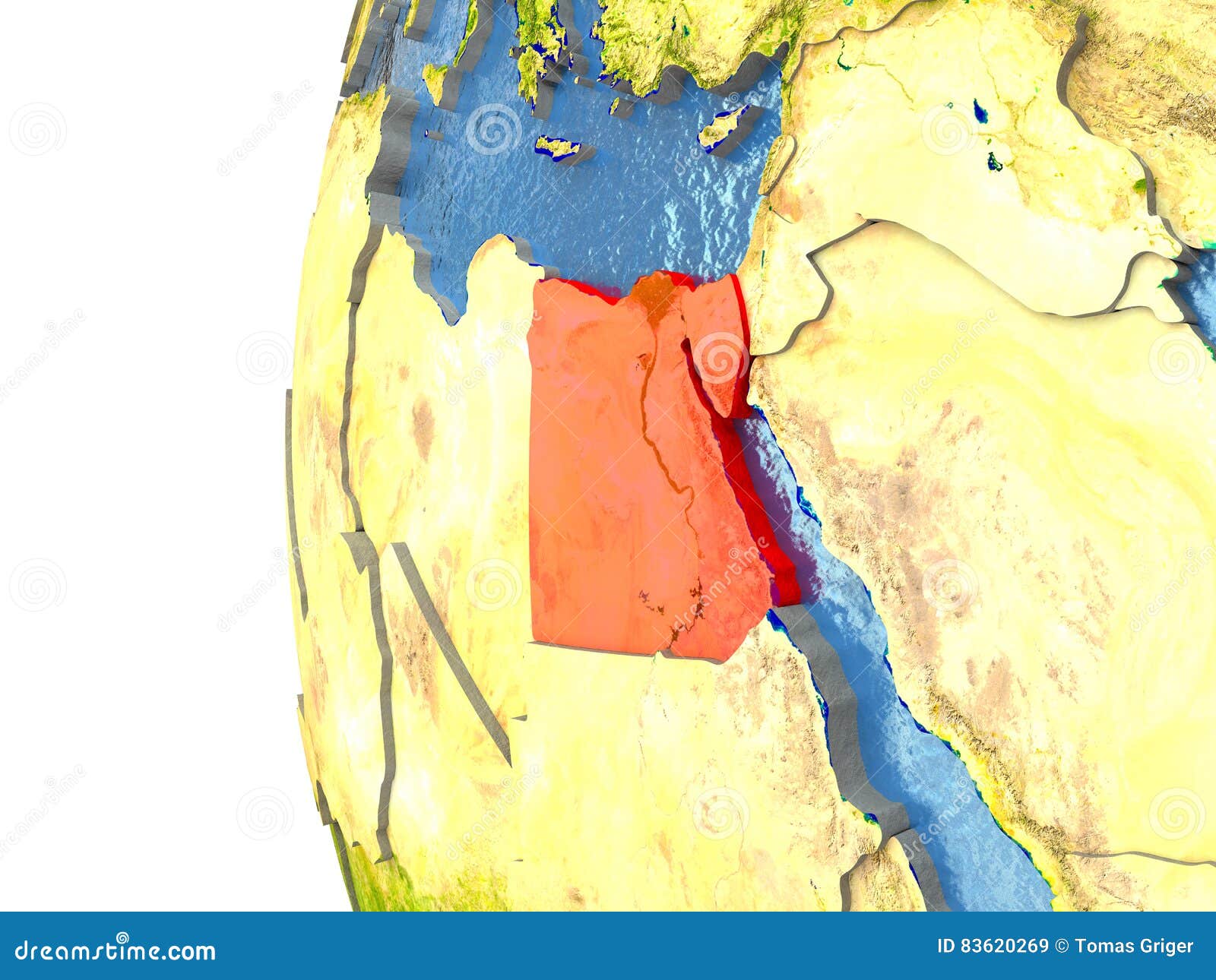Egypt on globe stock illustration. Illustration of orbiting - 83620269
