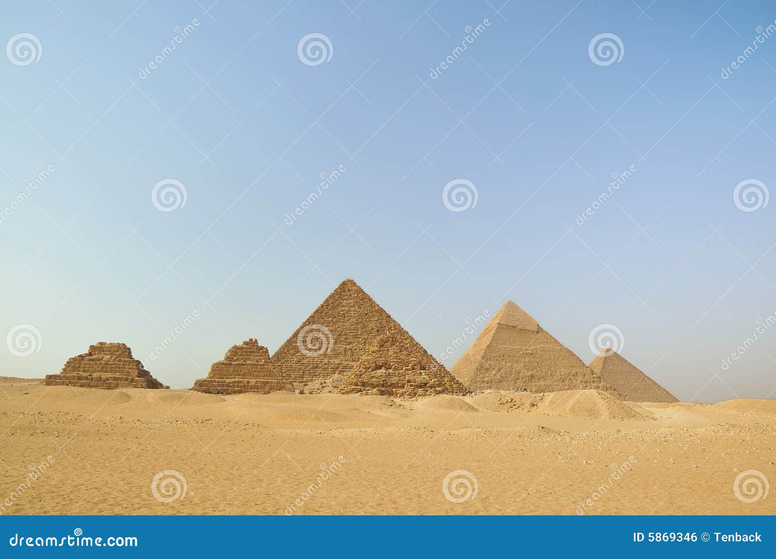 The Egypt Great Pyramids in the Desert Stock Photo - Image of ...