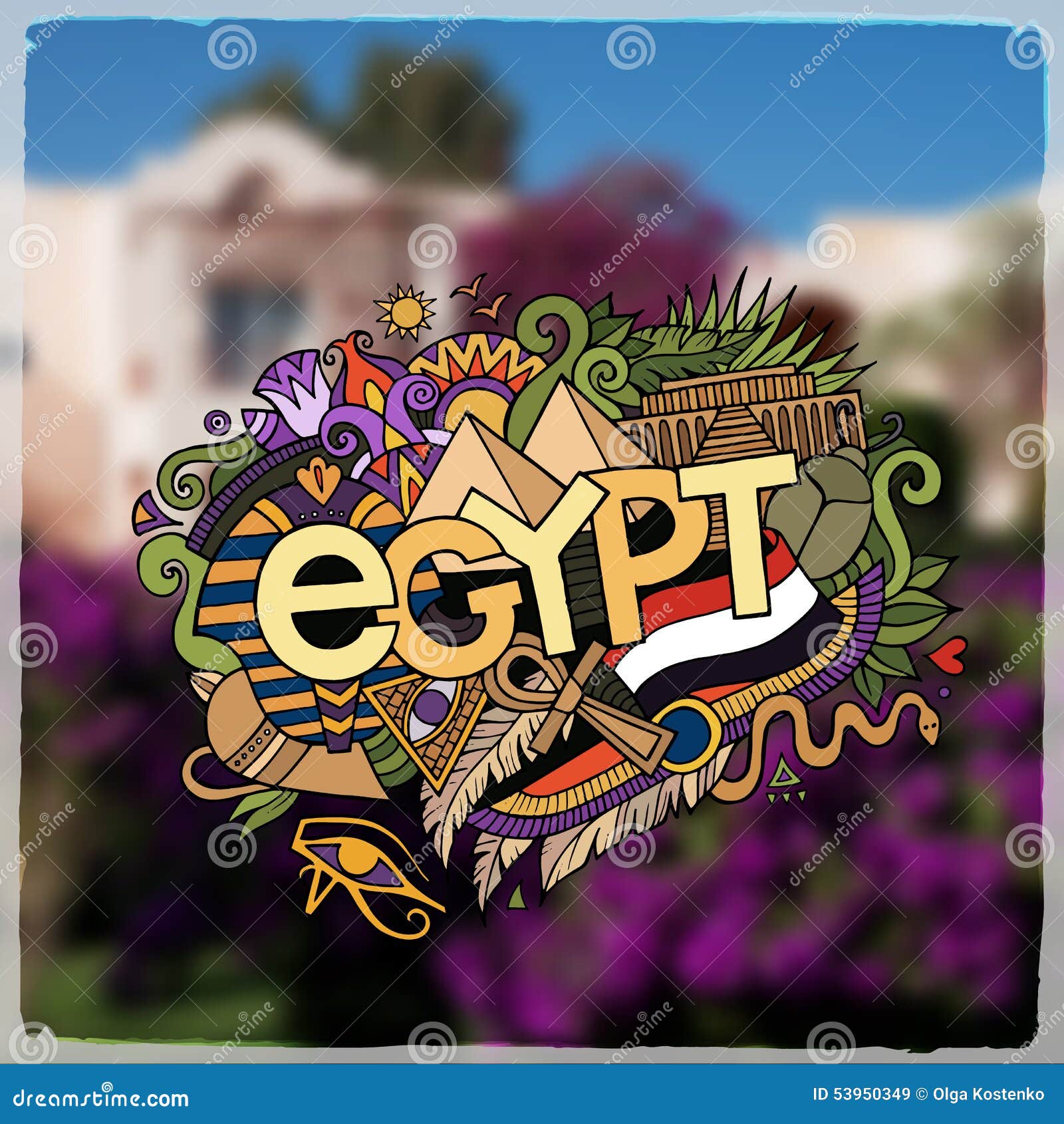 Egypt Hand Lettering and Doodles Elements Stock Vector - Illustration ...