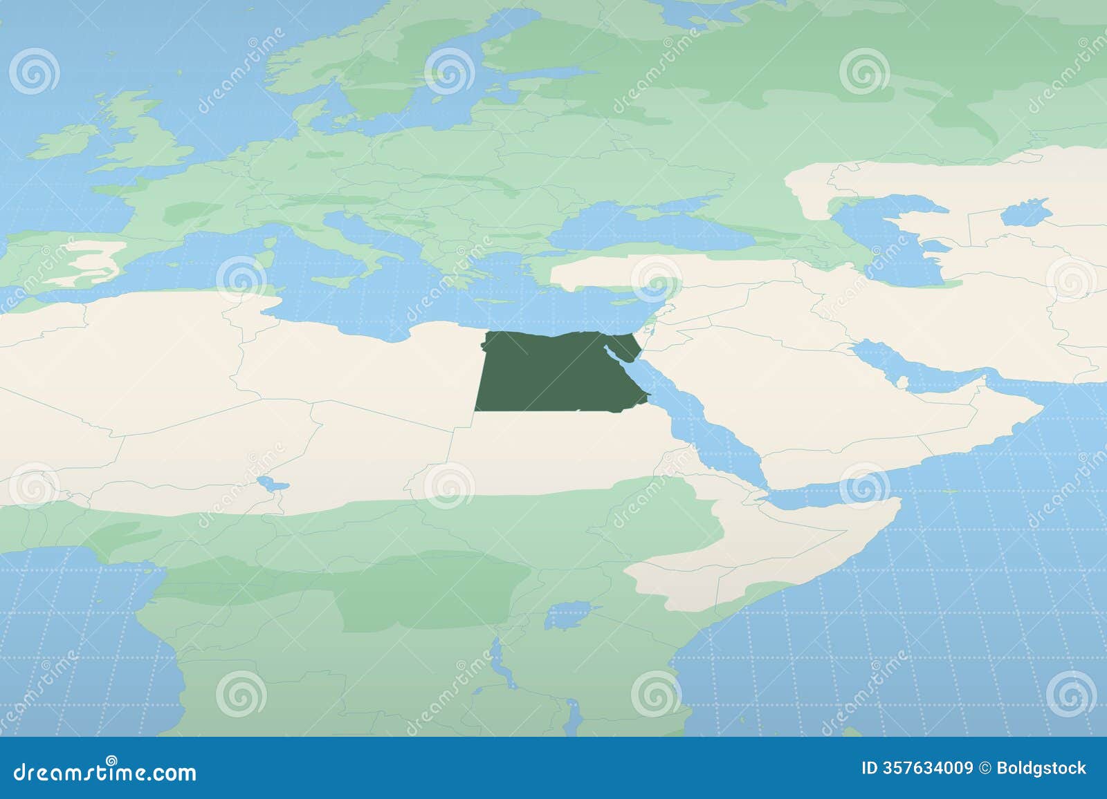 Egypt Highlighted on a Detailed Map, Geographic Location of Egypt Stock ...