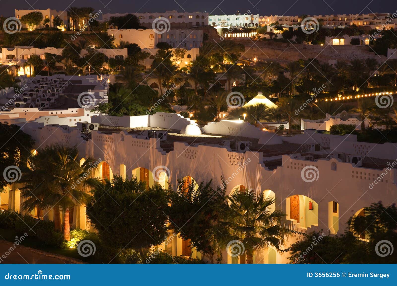 Egypt, hotel, evening stock photo. Image of night, architecture - 3656256
