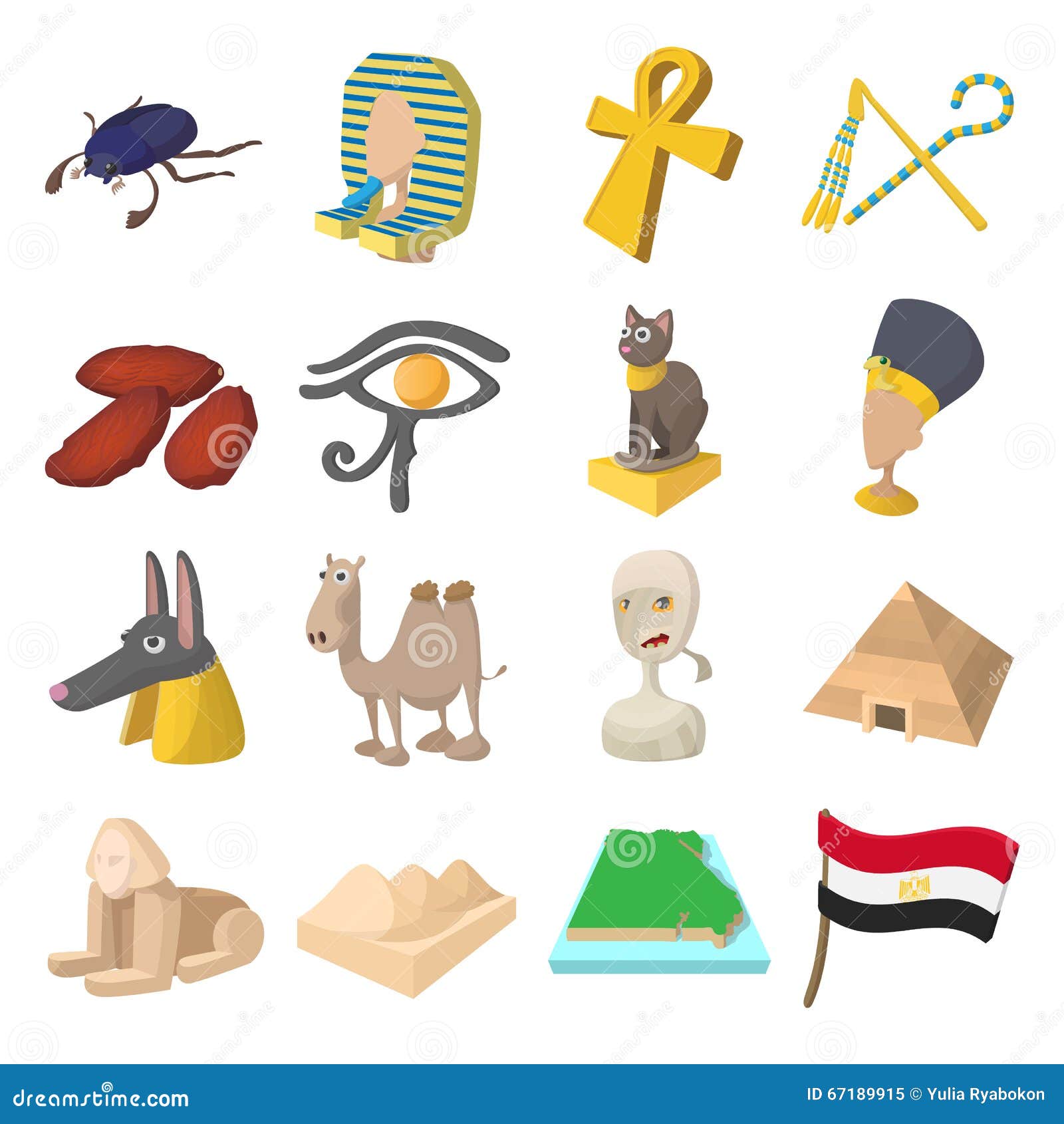 Egypt icons cartoon stock vector. Illustration of silhouette - 67189915