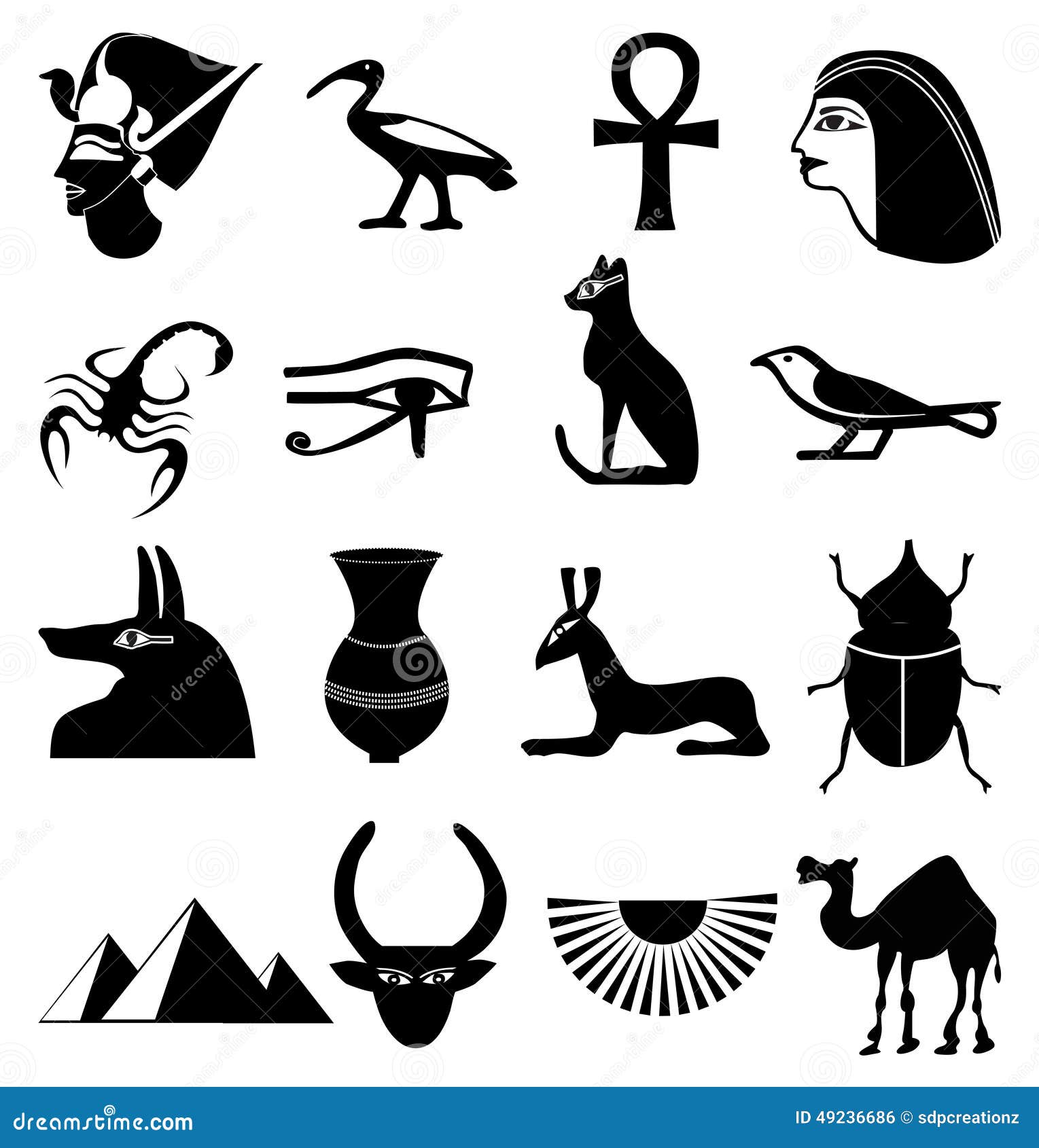Egypt icons set stock illustration. Illustration of symbol - 49236686