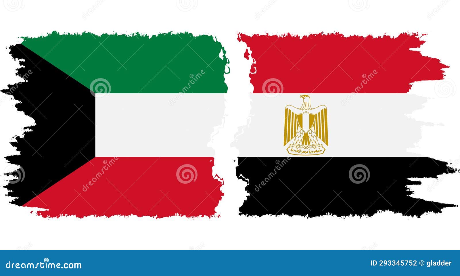 Egypt and Kuwait Grunge Flags Connection Vector Stock Vector ...