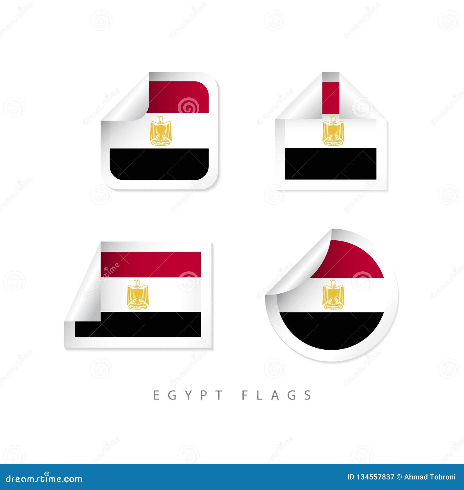 Egypt Label Flags Vector Template Design Stock Vector - Illustration of ...