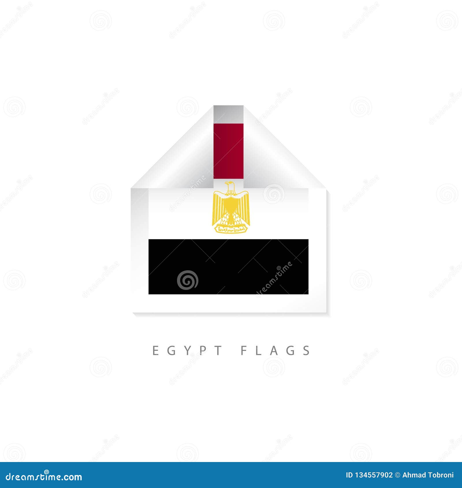 Egypt Label Flags Vector Template Design Stock Vector - Illustration of ...