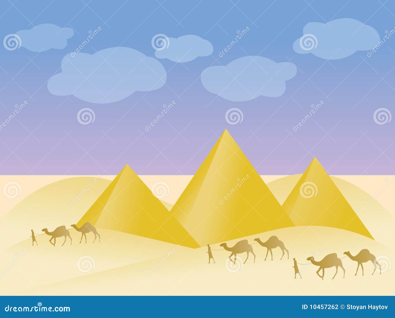 Egypt Landscape, Pyramid Vector Illustration. Africa Nature, Swamp With ...