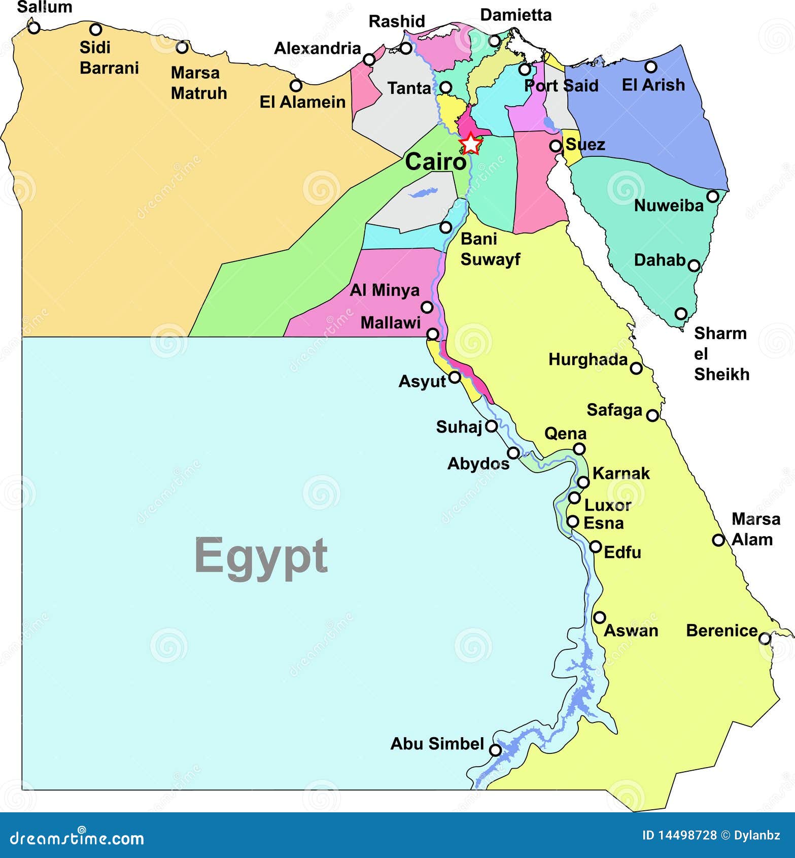 Egypt map stock vector. Illustration of arabia, flag - 14498728