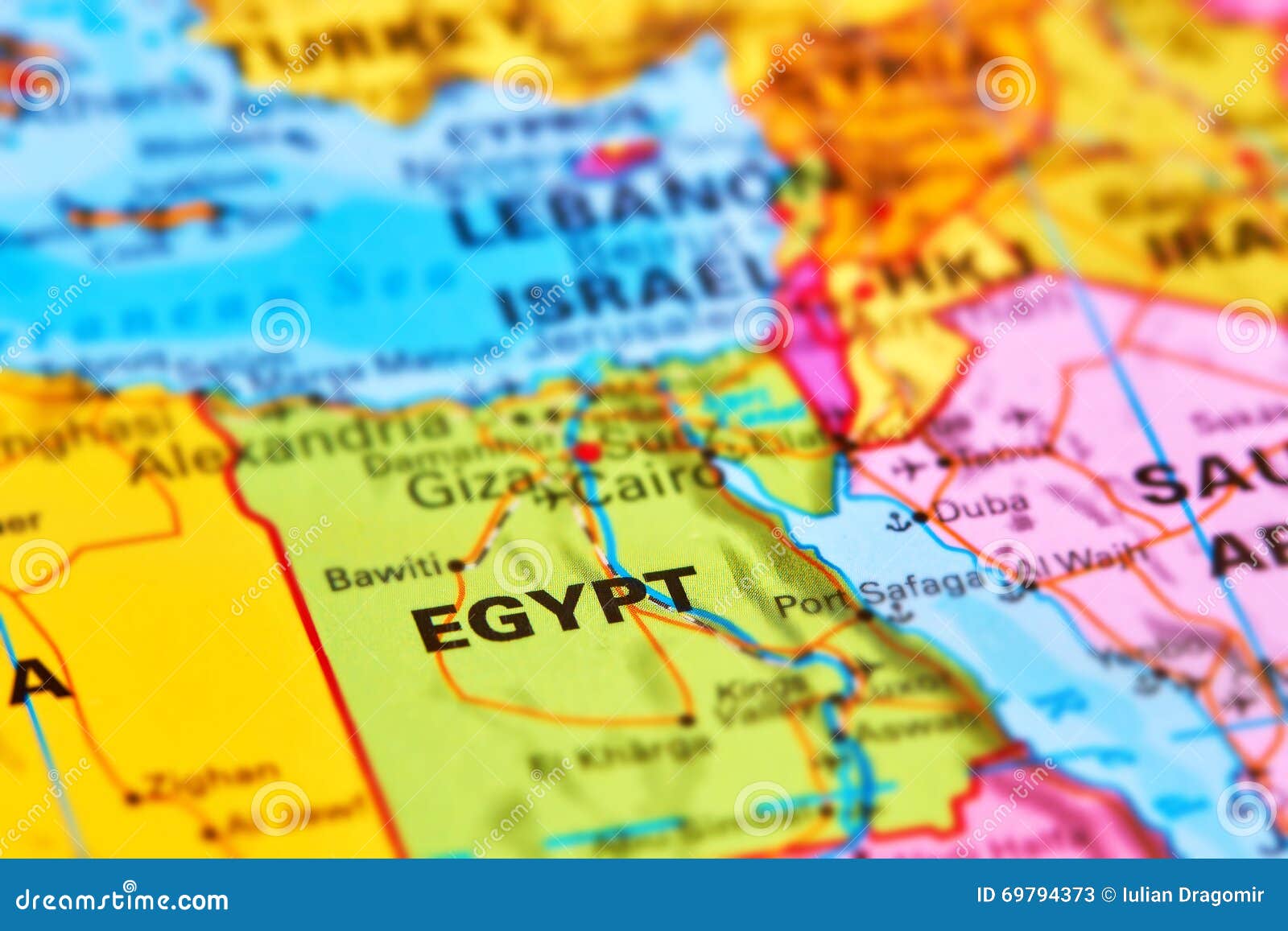 Egypt on the Map stock image. Image of country, atlas - 69794373
